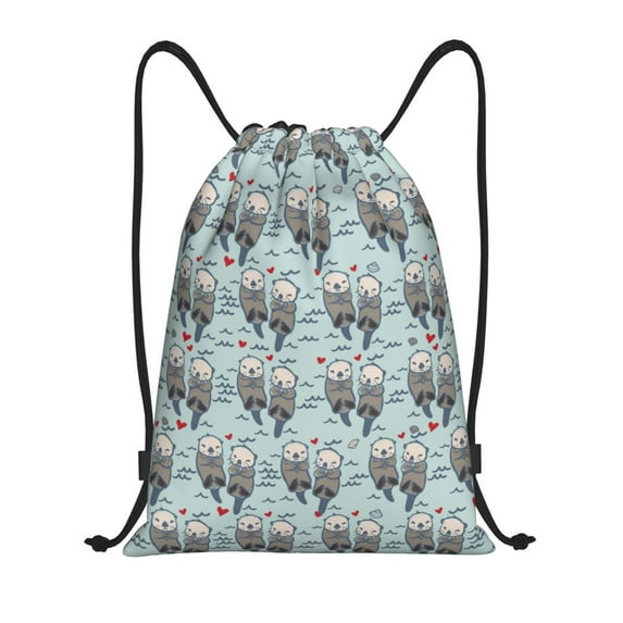Zeuib Sea Otter Drawstring Backpack Bag Sport Gym Sackpack for Women ...