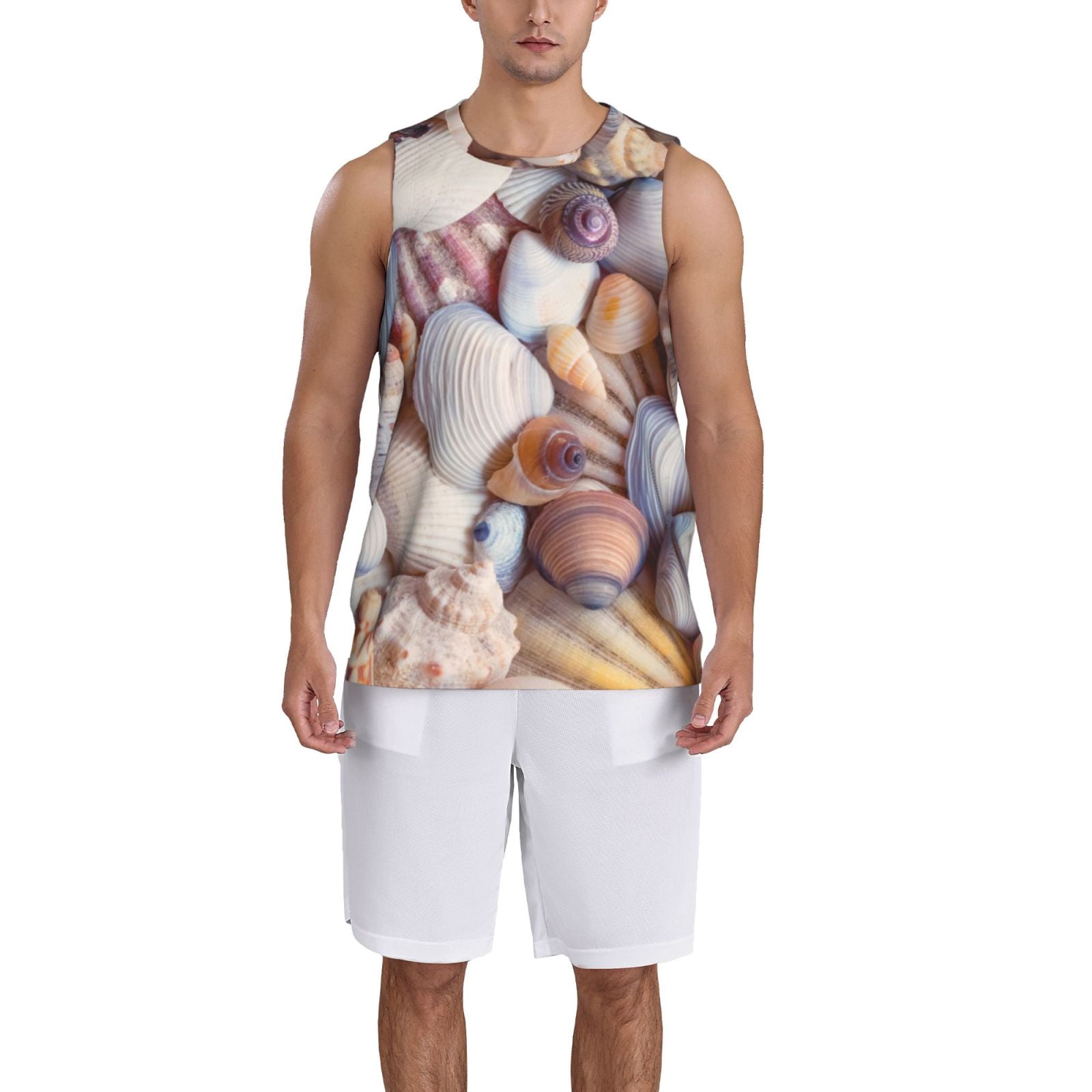 Zeuib Sea Shells Jersey Shirt for Men,Mesh Athletic Practice Sports ...