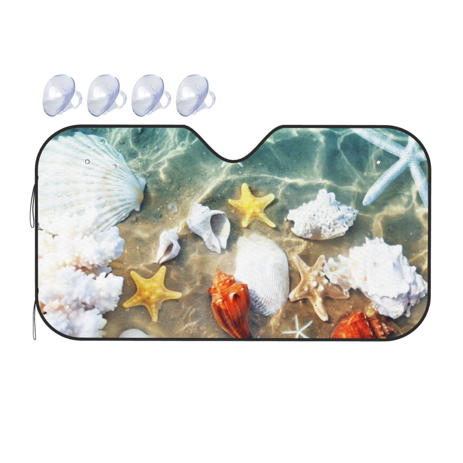 Zeuib Seashell On The Beach Premium Car Sunshade: Superior Sun ...