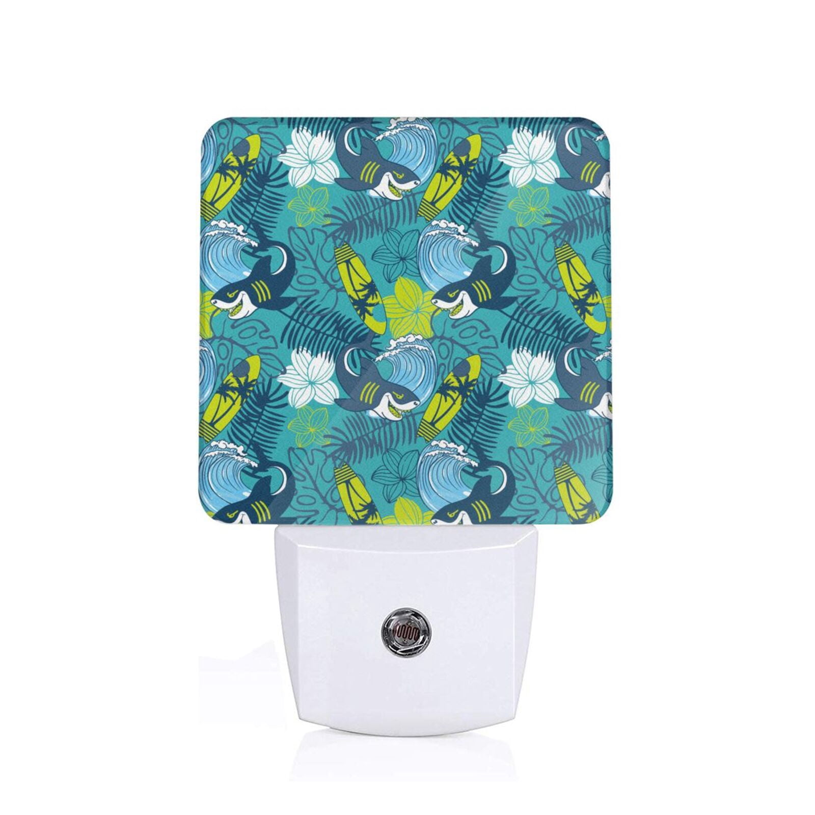 Zeuib Shark And Leaves LED Night Light,Plug in Night Light with Dusk to ...