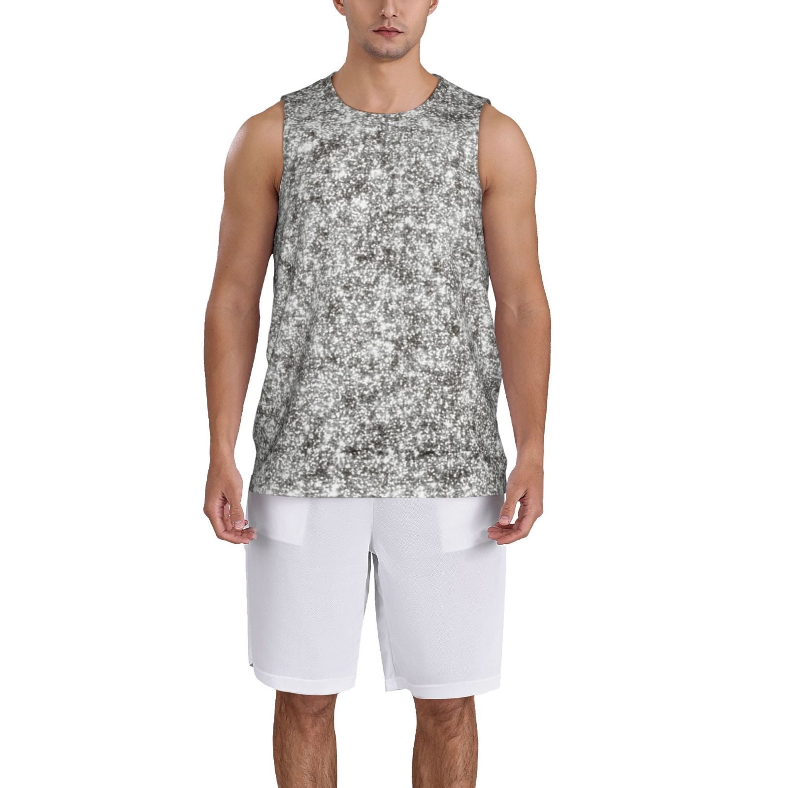 Zeuib Silver Glitter Jersey Shirt for Men,Mesh Athletic Practice Sports ...