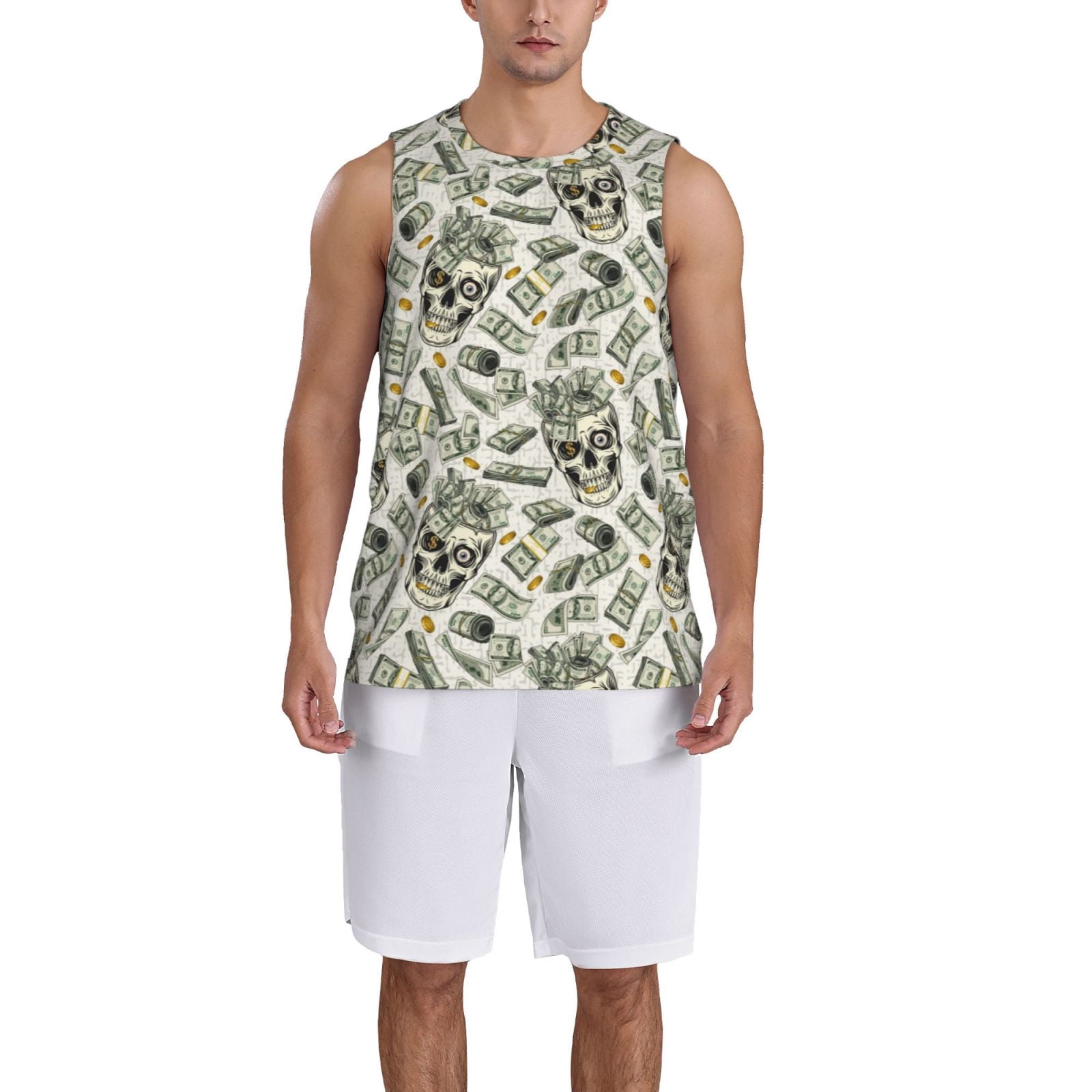 Zeuib Skull with Cash Jersey Shirt for Men,Mesh Athletic Practice ...