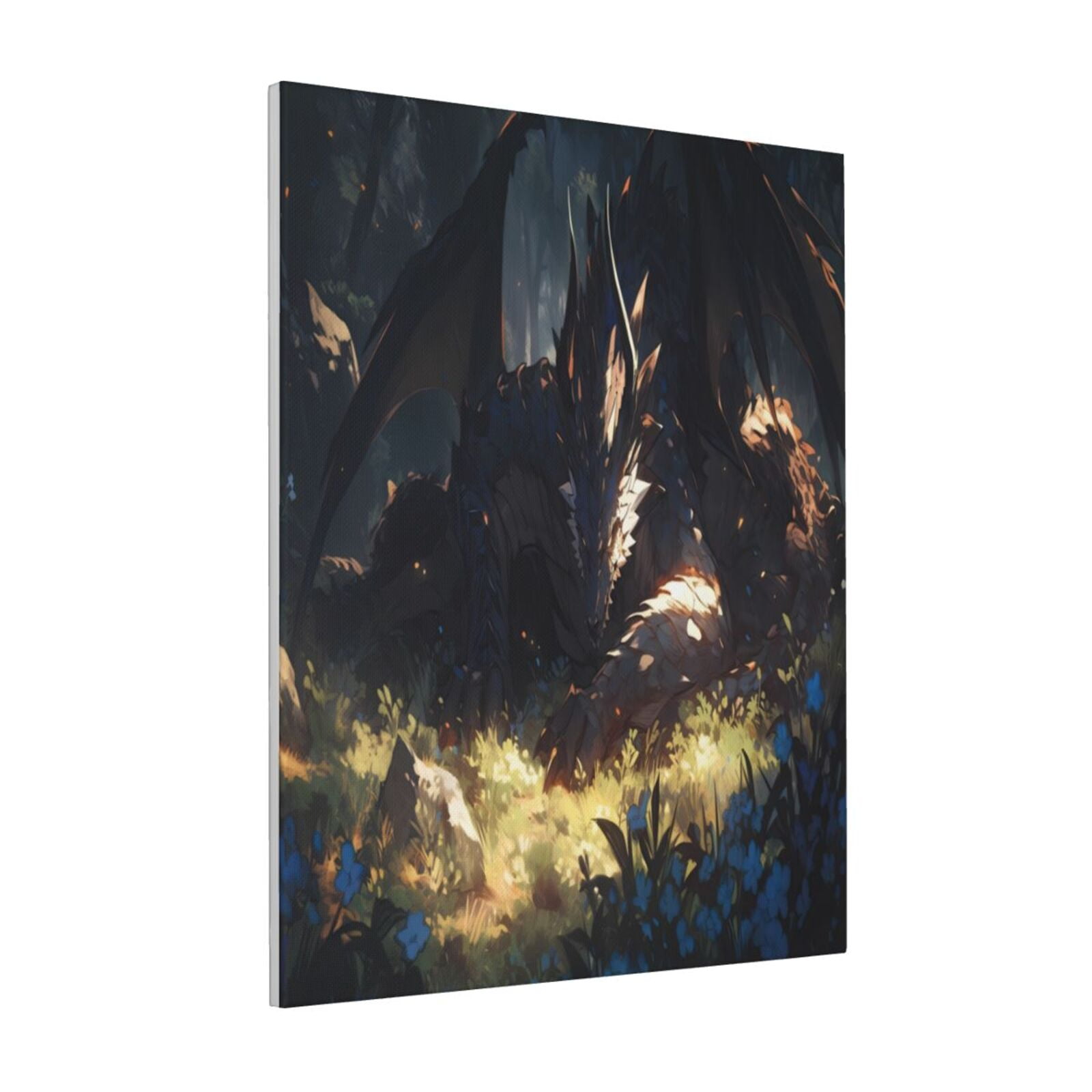 Zeuib Sleeping Dragon In Forest Print Farmhouse Canvas Wall Art For ...
