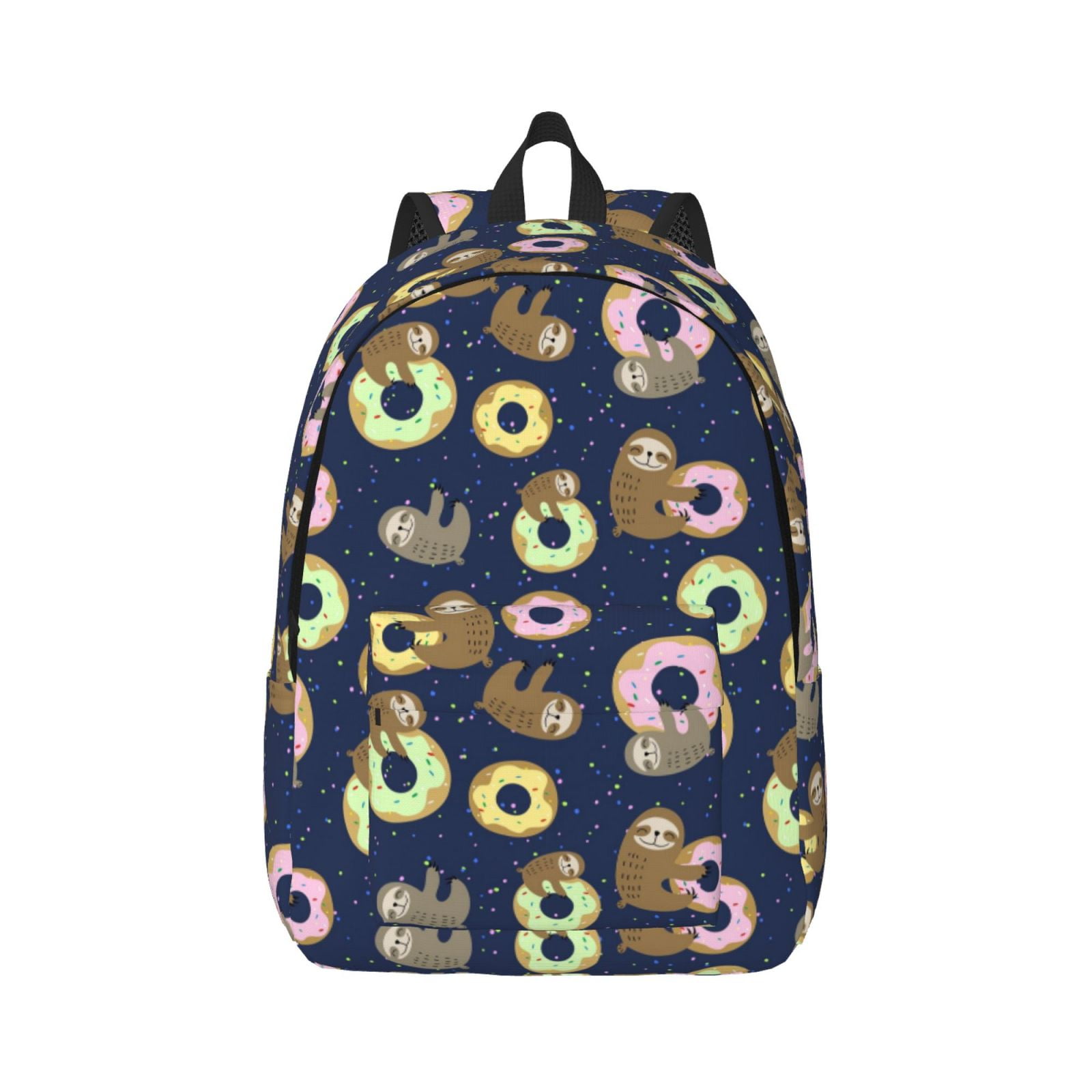 Zeuib Sloth with Donuts Stylish and Durable Canvas Backpack: Perfect ...