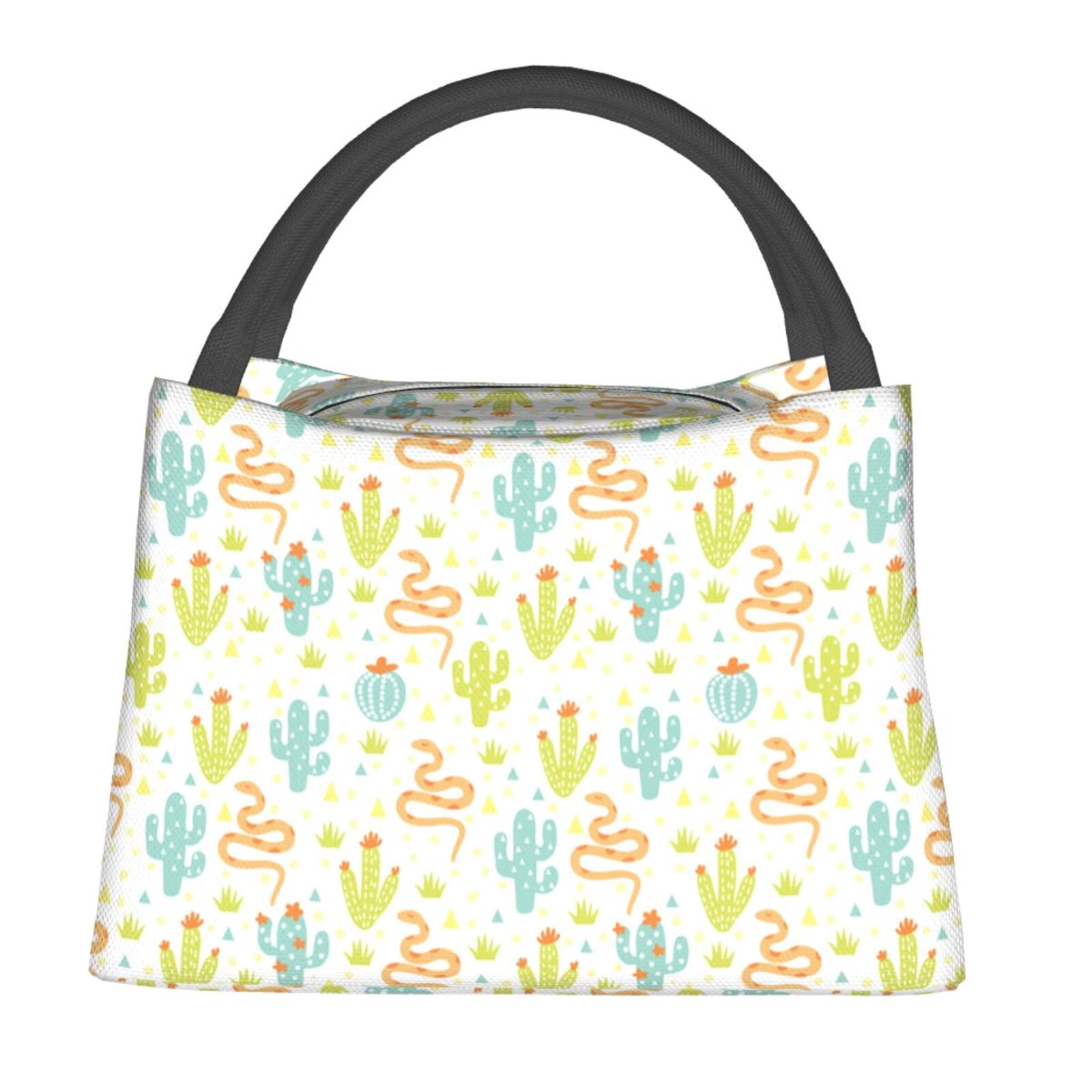 Zeuib Snake And Cactus Lunch Bag,Collapsible Cooler Bag Insulated ...