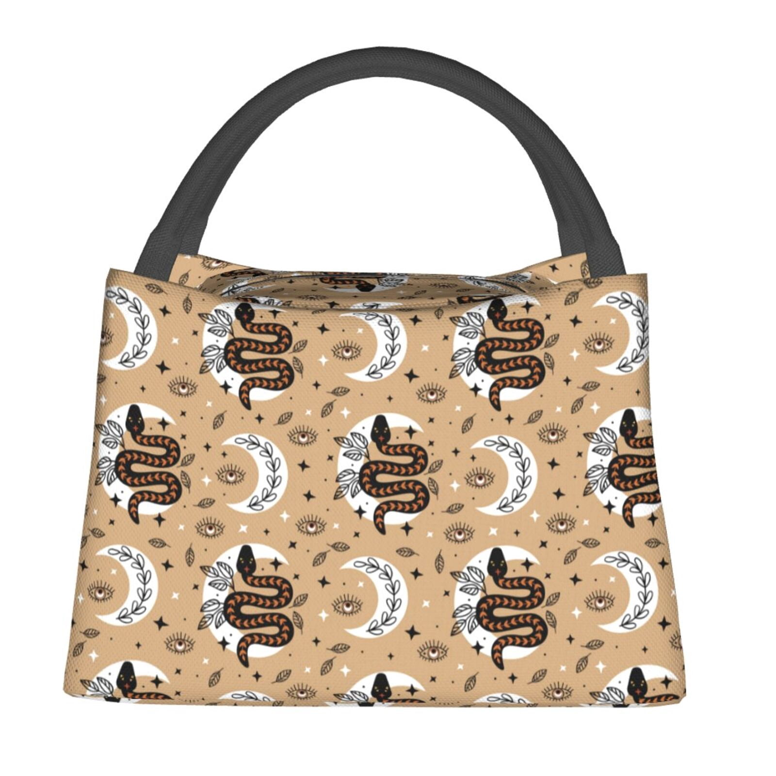 Zeuib Snake And Flower Lunch Bag,Collapsible Cooler Bag Insulated ...