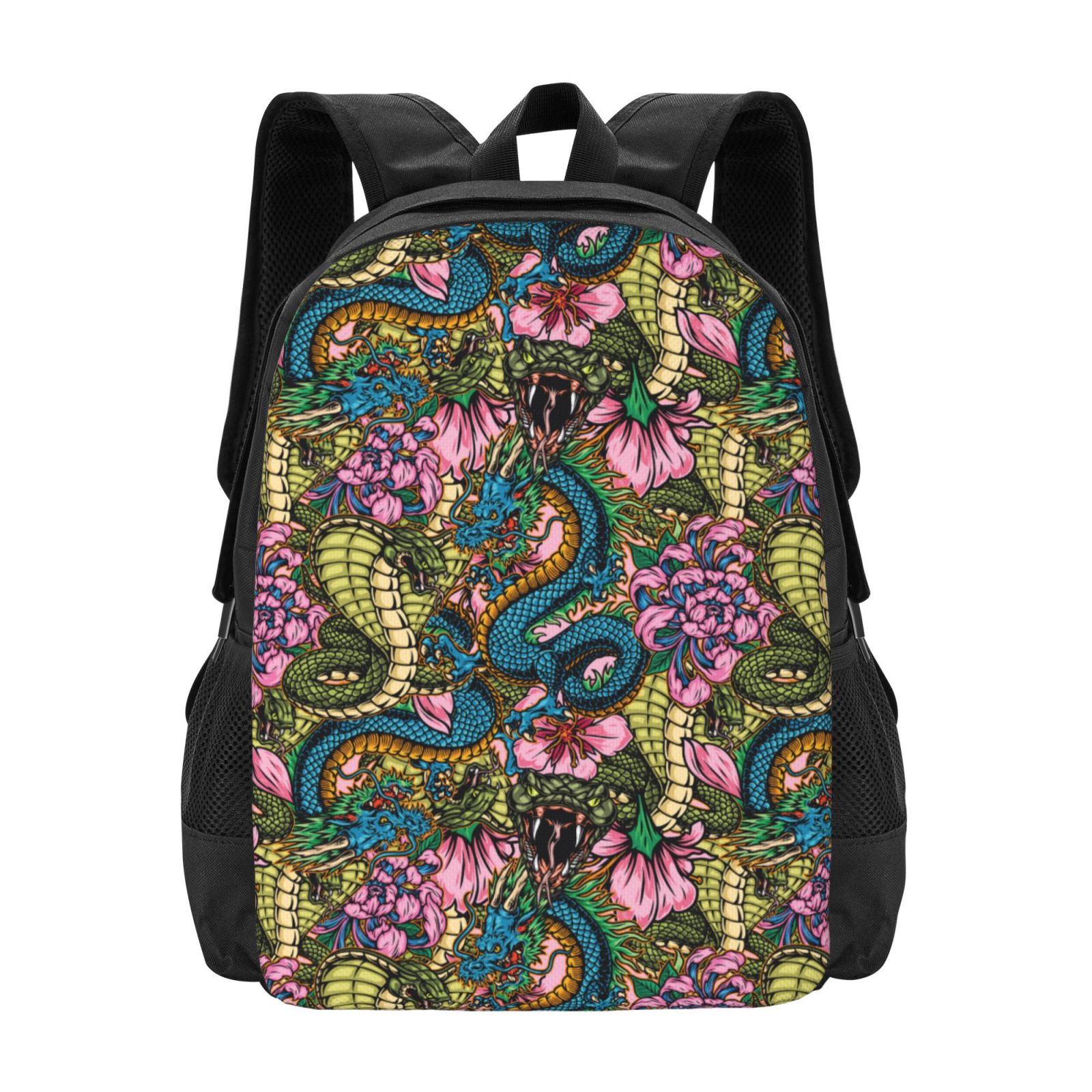 Zeuib Snake And Flower Stylish and Lightweight Backpack: Perfect for ...