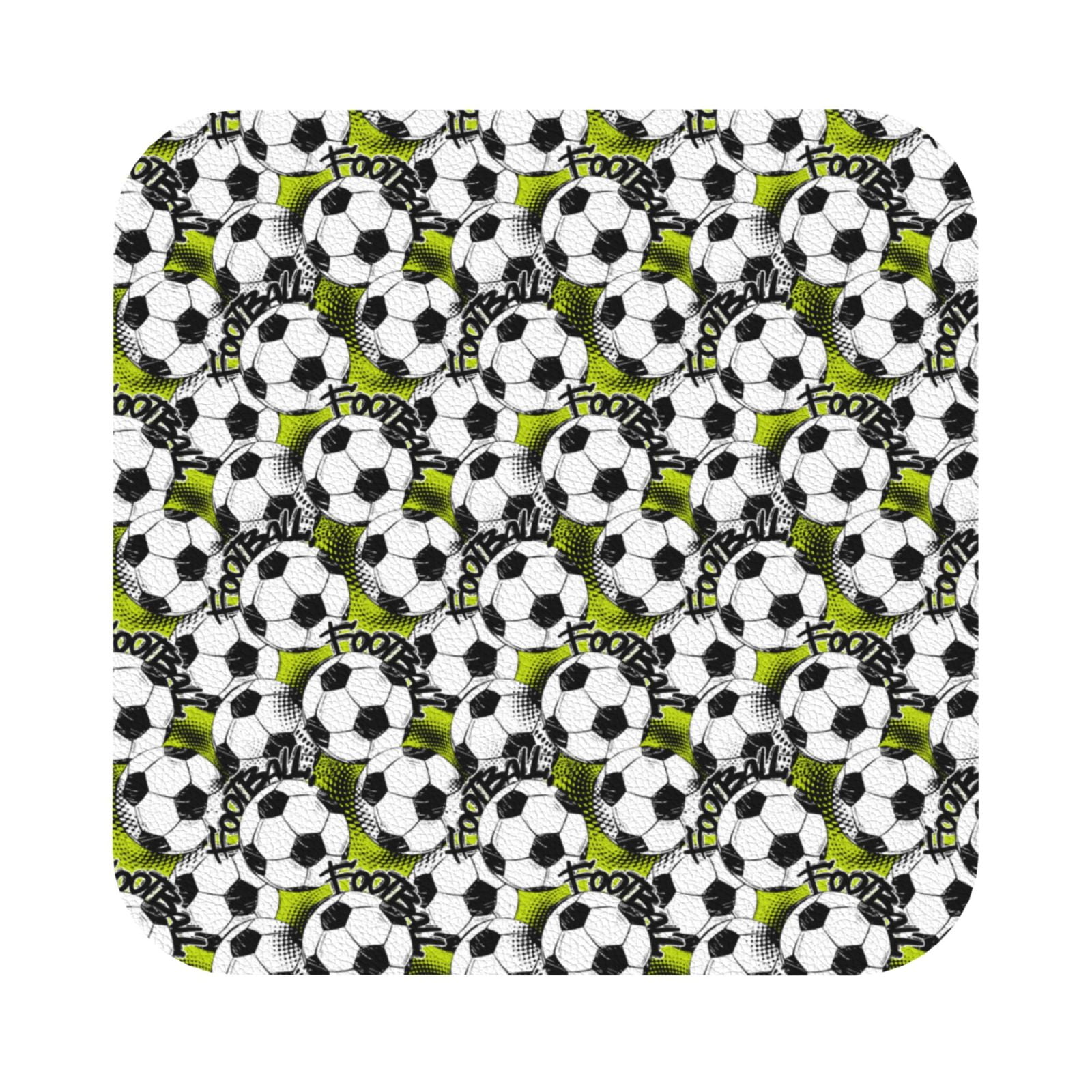 Zeuib Soccer and Football Print Set of 6 Coasters for Drinks, Glass ...