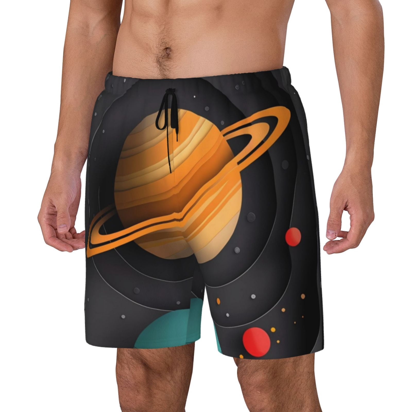 Zeuib Solar System Paper Art Print Swimming Trunks for Men Boys ...