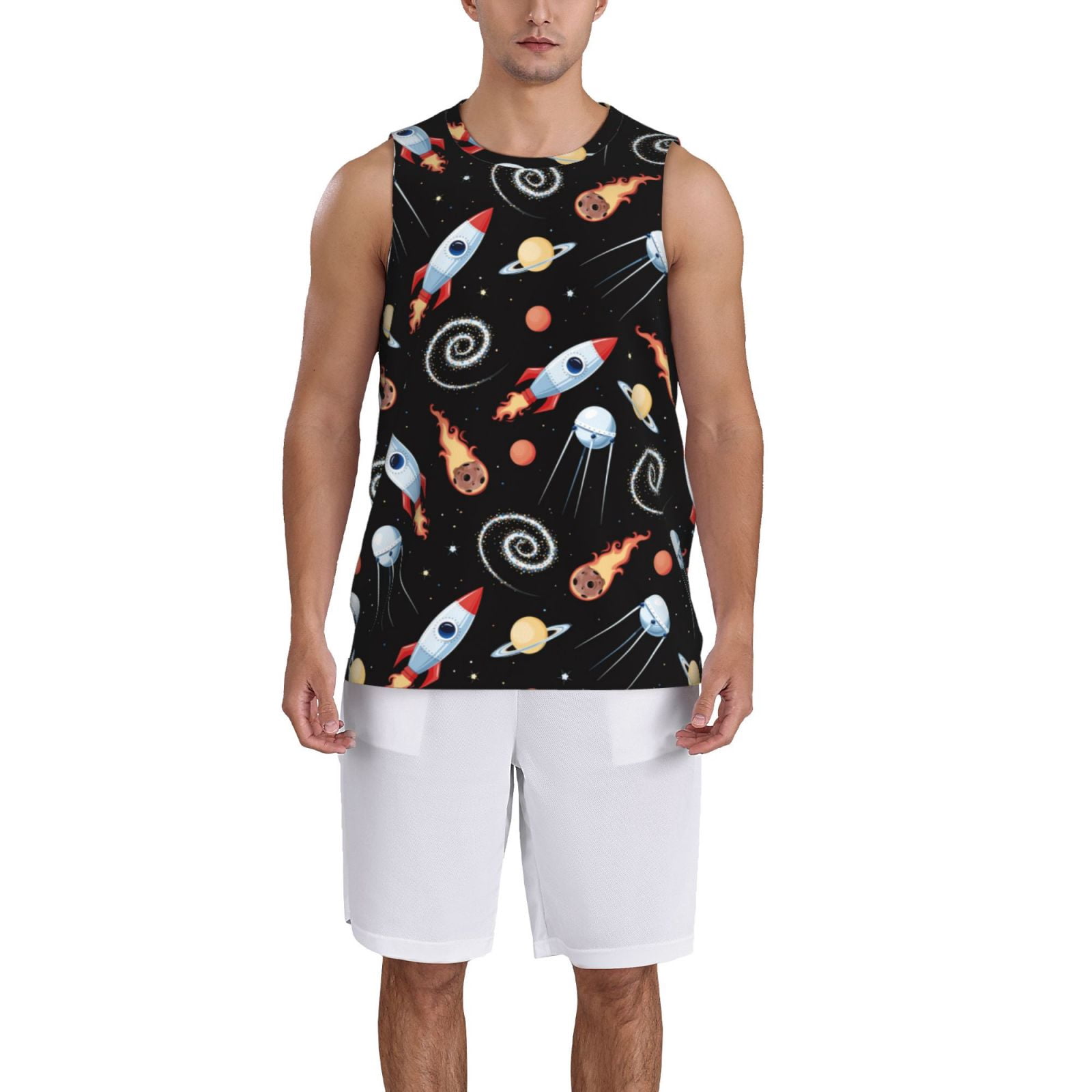 Zeuib Space Rocket Jersey Shirt for Men,Mesh Athletic Practice Sports ...