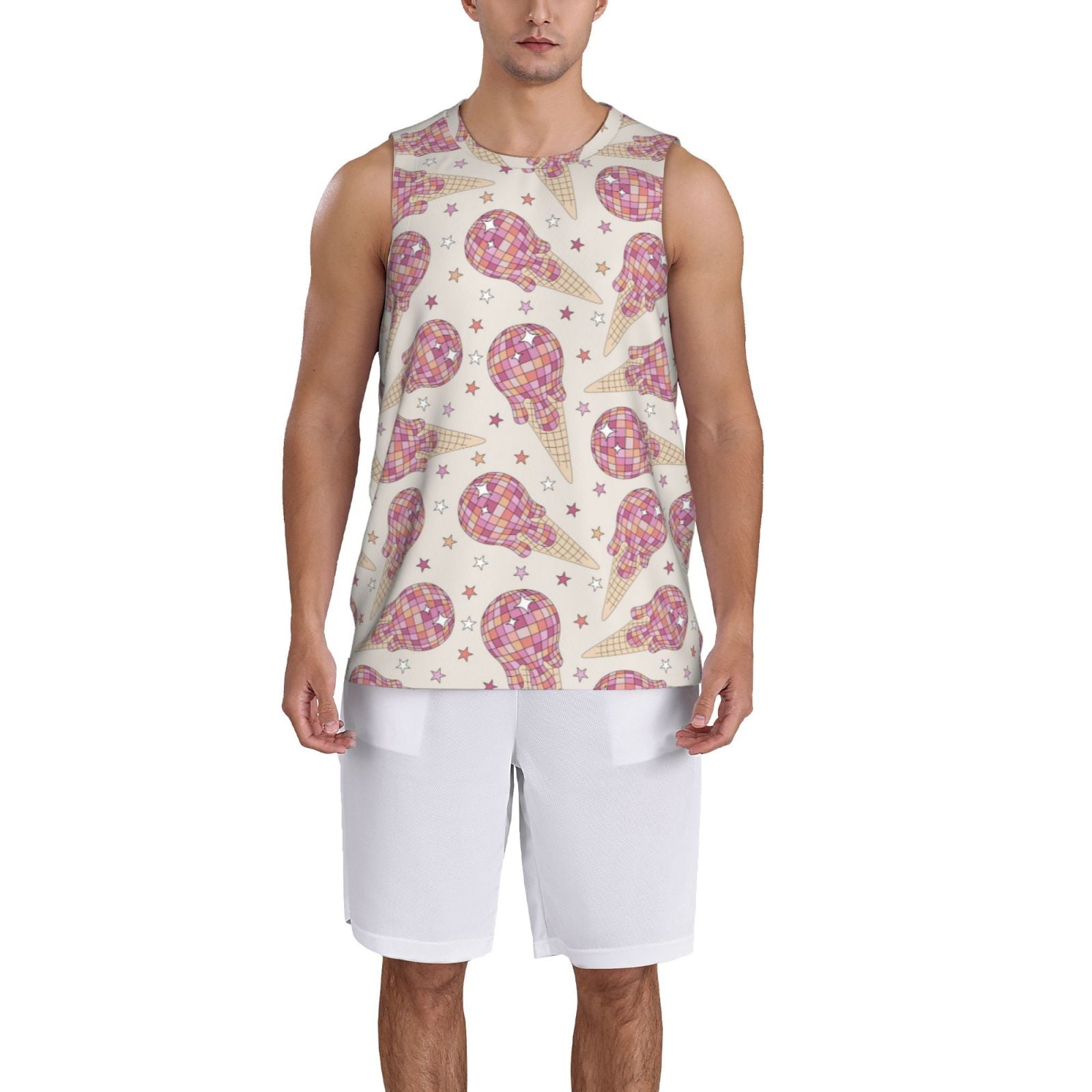 Zeuib Sparkling Ice Cream Jersey Shirt for Men,Mesh Athletic Practice Sports Shirts,Lightweight ...