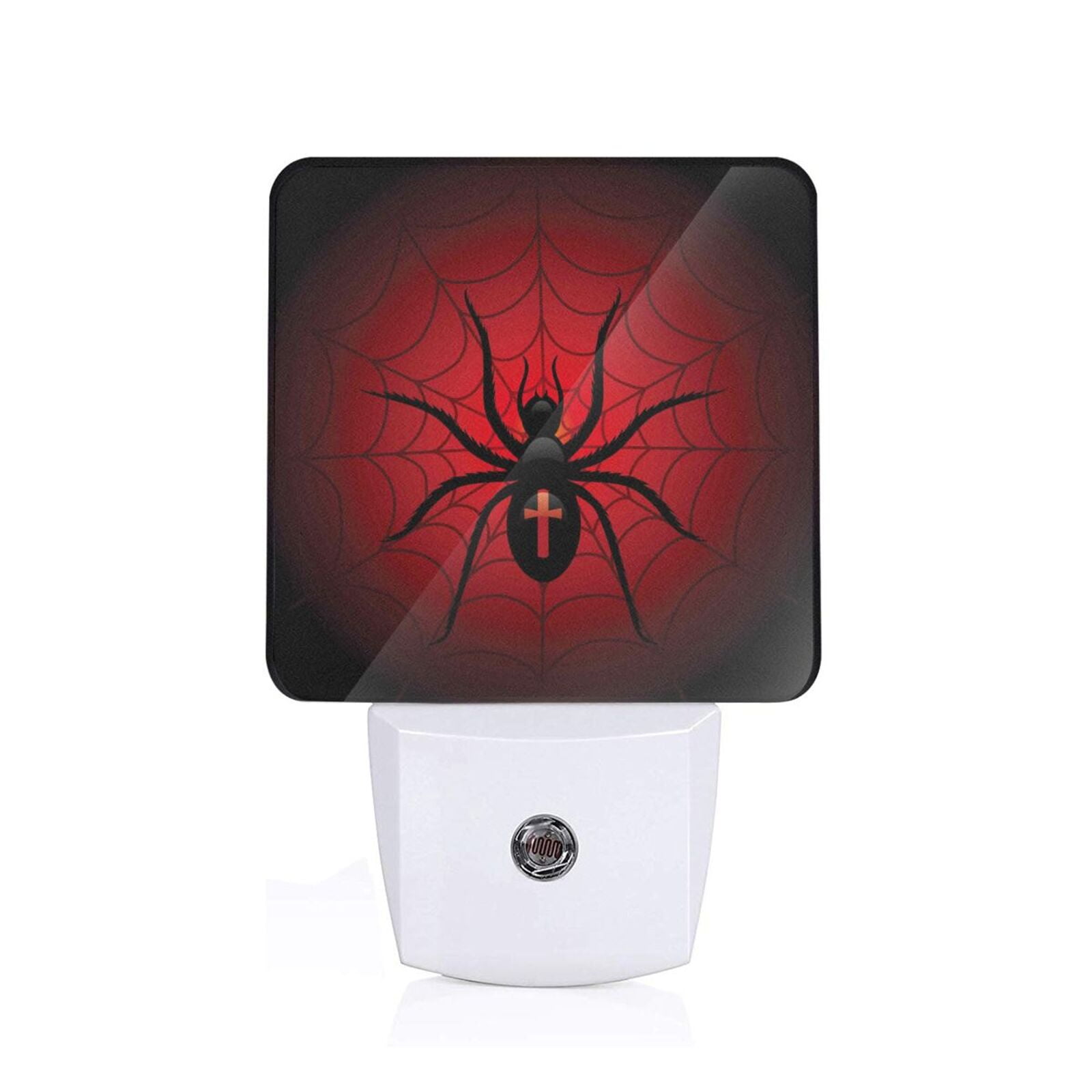 Zeuib Spider on the Web LED Night Light,Plug in Night Light with Dusk ...
