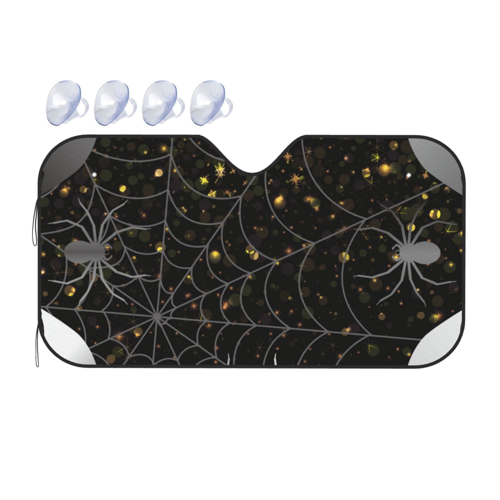 Zeuib Spiderweb Bats And A Spider Premium Car Sunshade: Superior Sun ...