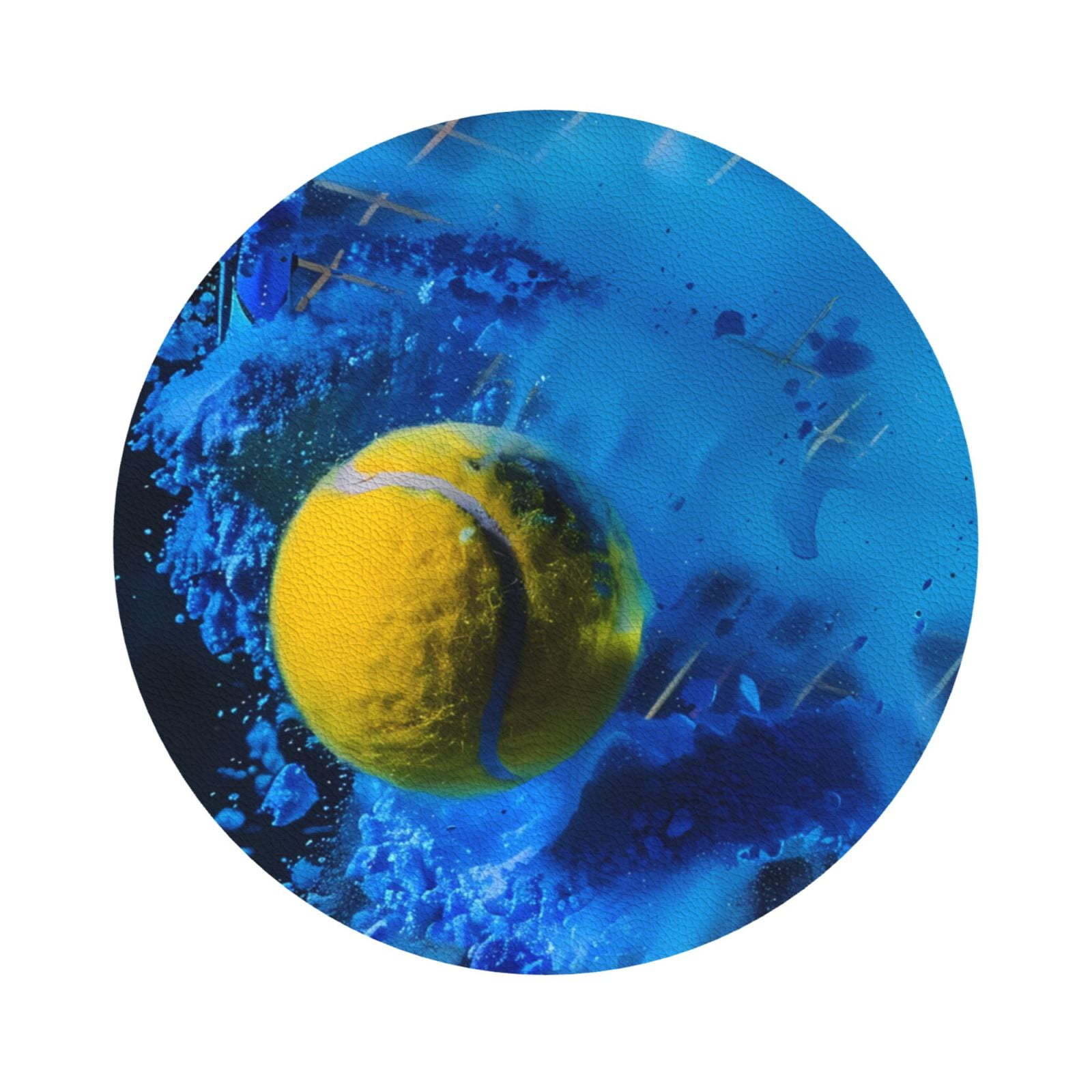 Zeuib Sports Tennis Ball Print Set of 6 Coasters for Drinks, Glass ...