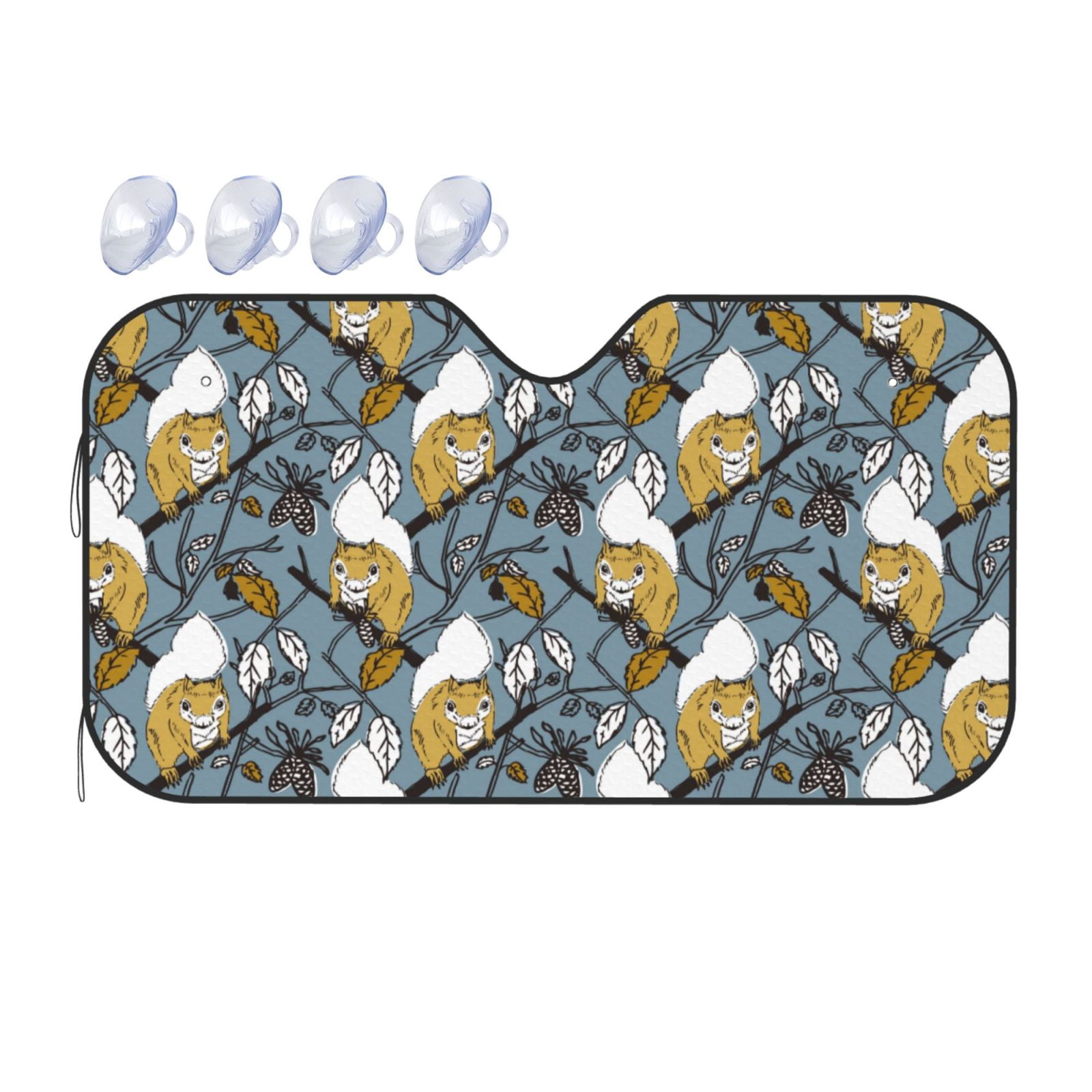 Zeuib Squirrel And Leaves Premium Car Sunshade: Superior Sun Protection ...