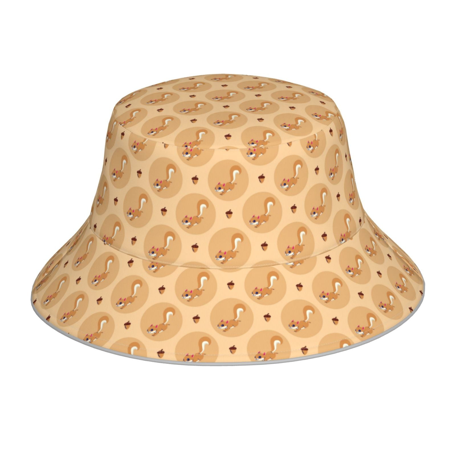 Zeuib Squirrel And Nuts Reflective Bucket Hat, UV Protection, Wide Brim ...