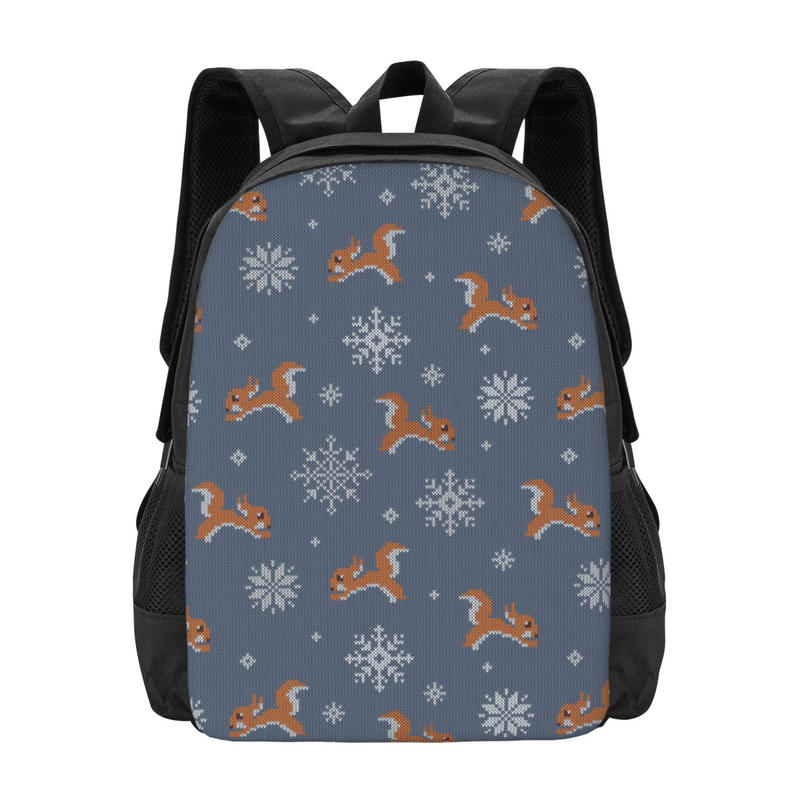 Zeuib Squirrel And Snowflakes Stylish and Lightweight Backpack: Perfect ...