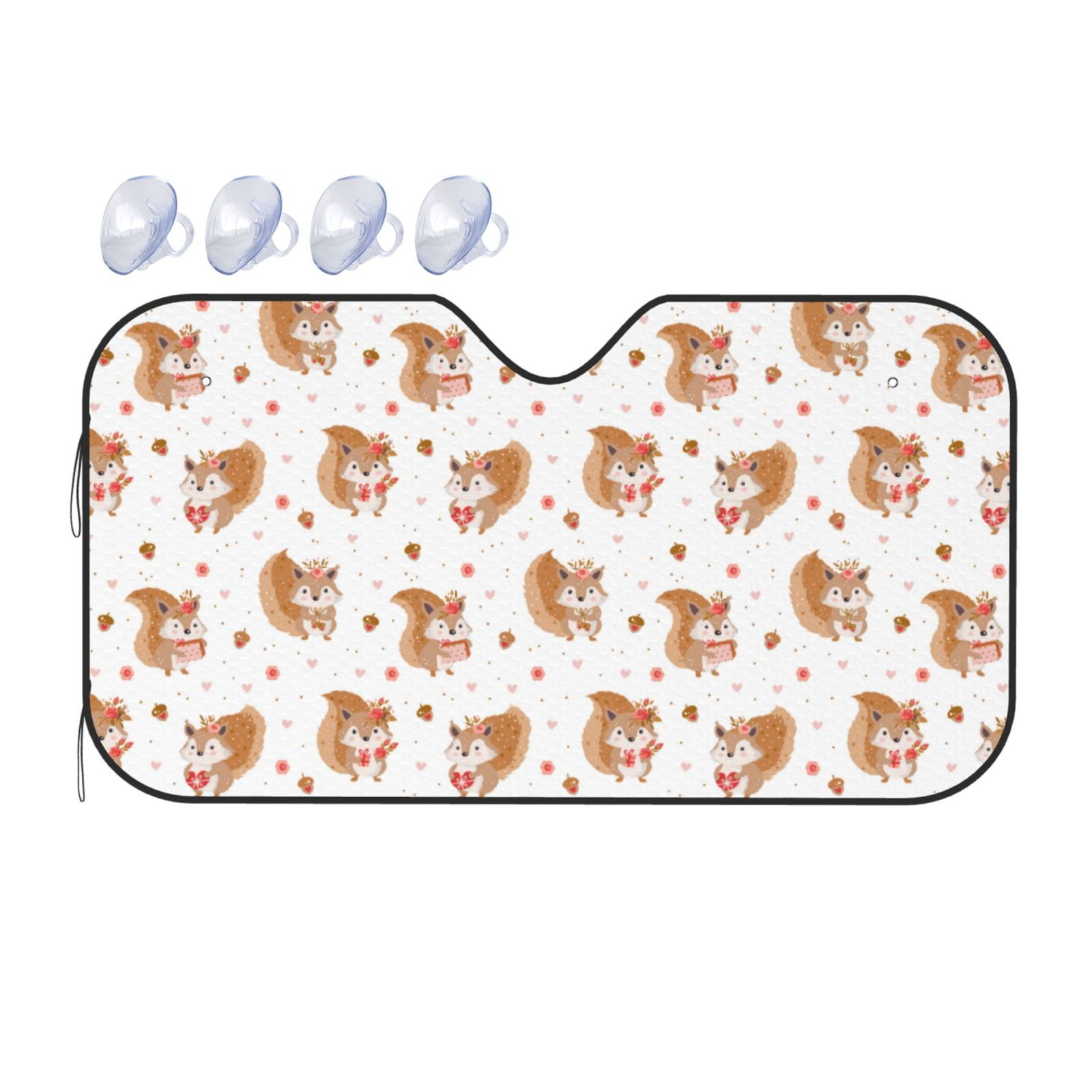 Zeuib Squirrel Giving A Gift Premium Car Sunshade: Superior Sun ...