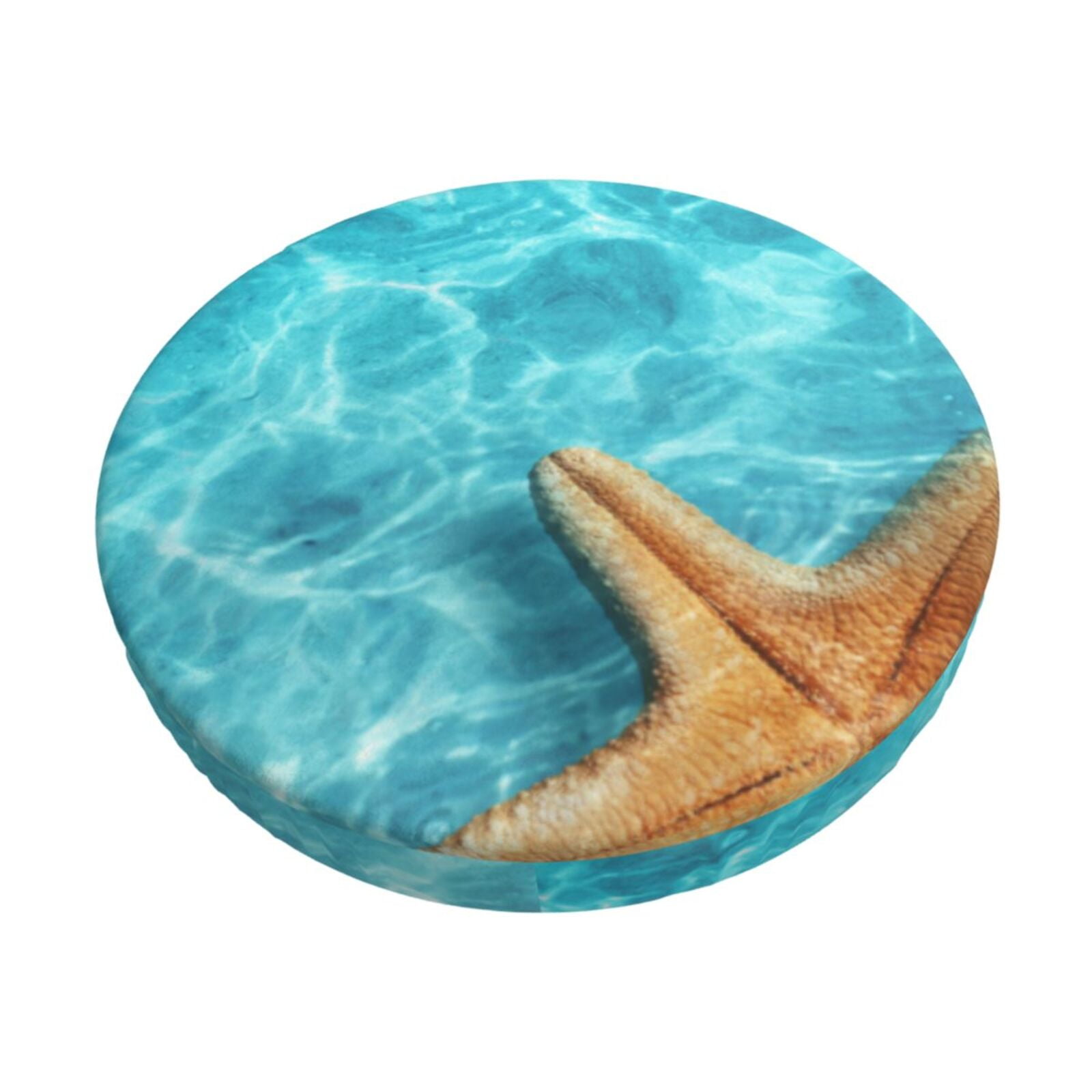Zeuib Starfish And Seashell On The Beach 1 Velvet Round Stool Cover ...