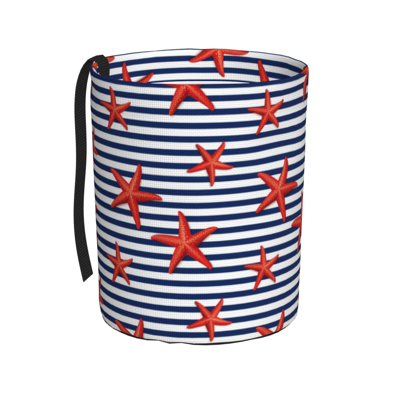 Zeuib Starfish Navy Blue Stripe Print Car Trash Can, Seat Back Hanging ...