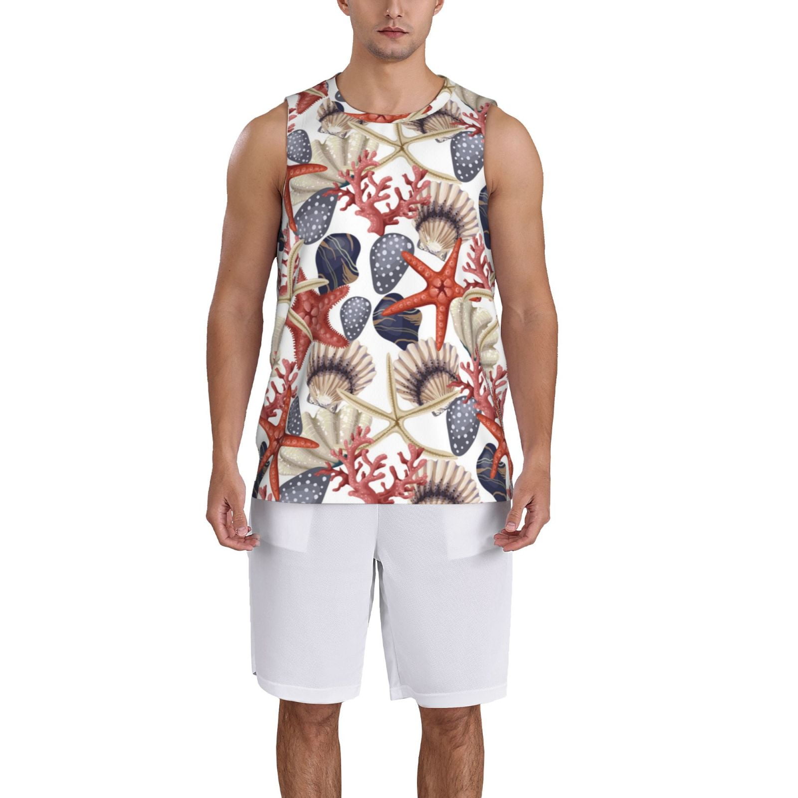 Zeuib Starfish Shell Jersey Shirt for Men,Mesh Athletic Practice Sports ...