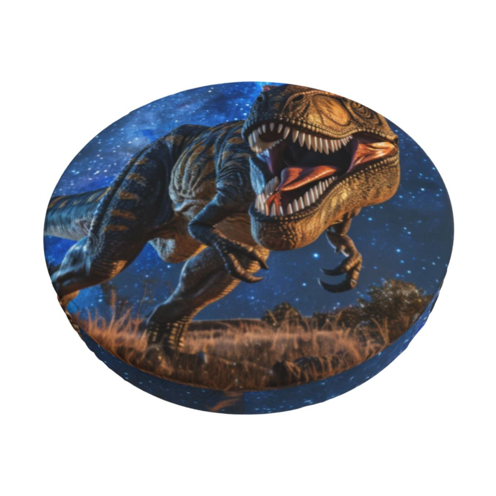Zeuib Starry Night Charging Dinosaur Velvet Round Stool Cover,Stool ...