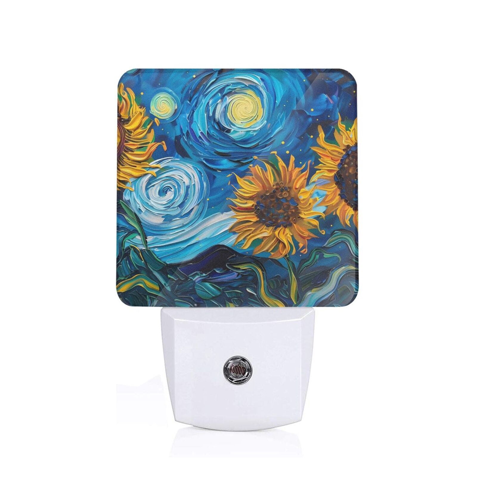Zeuib Starry Night Sunflower Field LED Night Light,Plug in Night Light ...