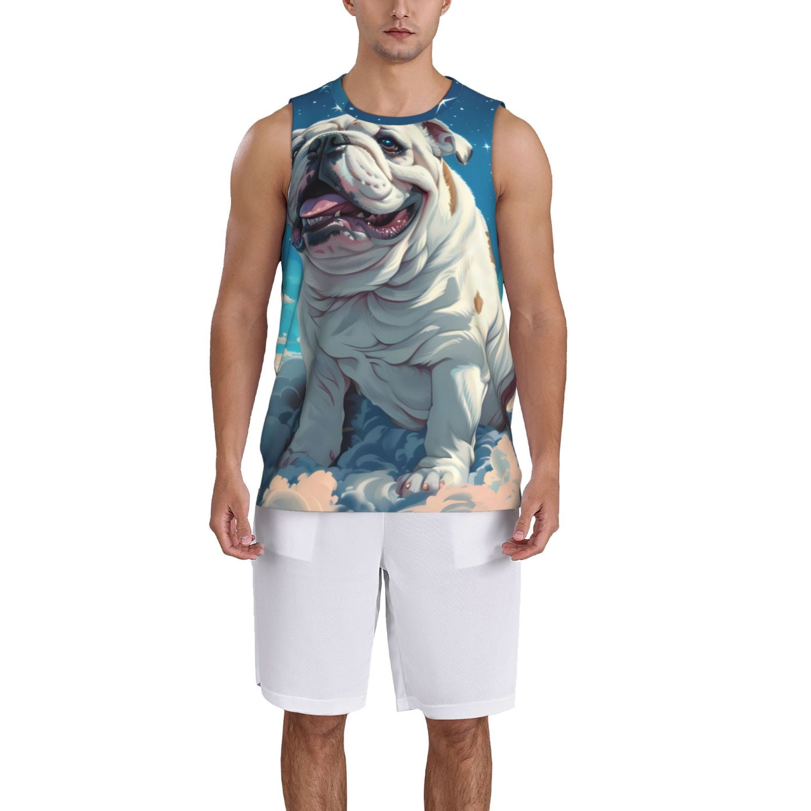 Zeuib Starry Sky Cloud Bulldog Jersey Shirt for Men,Mesh Athletic ...