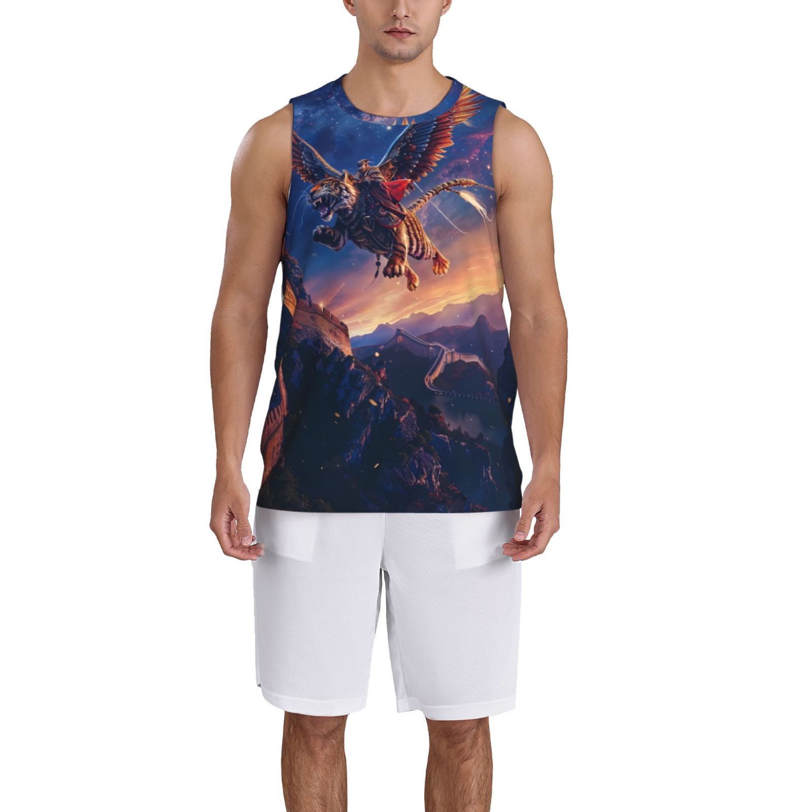 Zeuib Starry Sky Flying Tiger Jersey Shirt for Men,Mesh Athletic ...