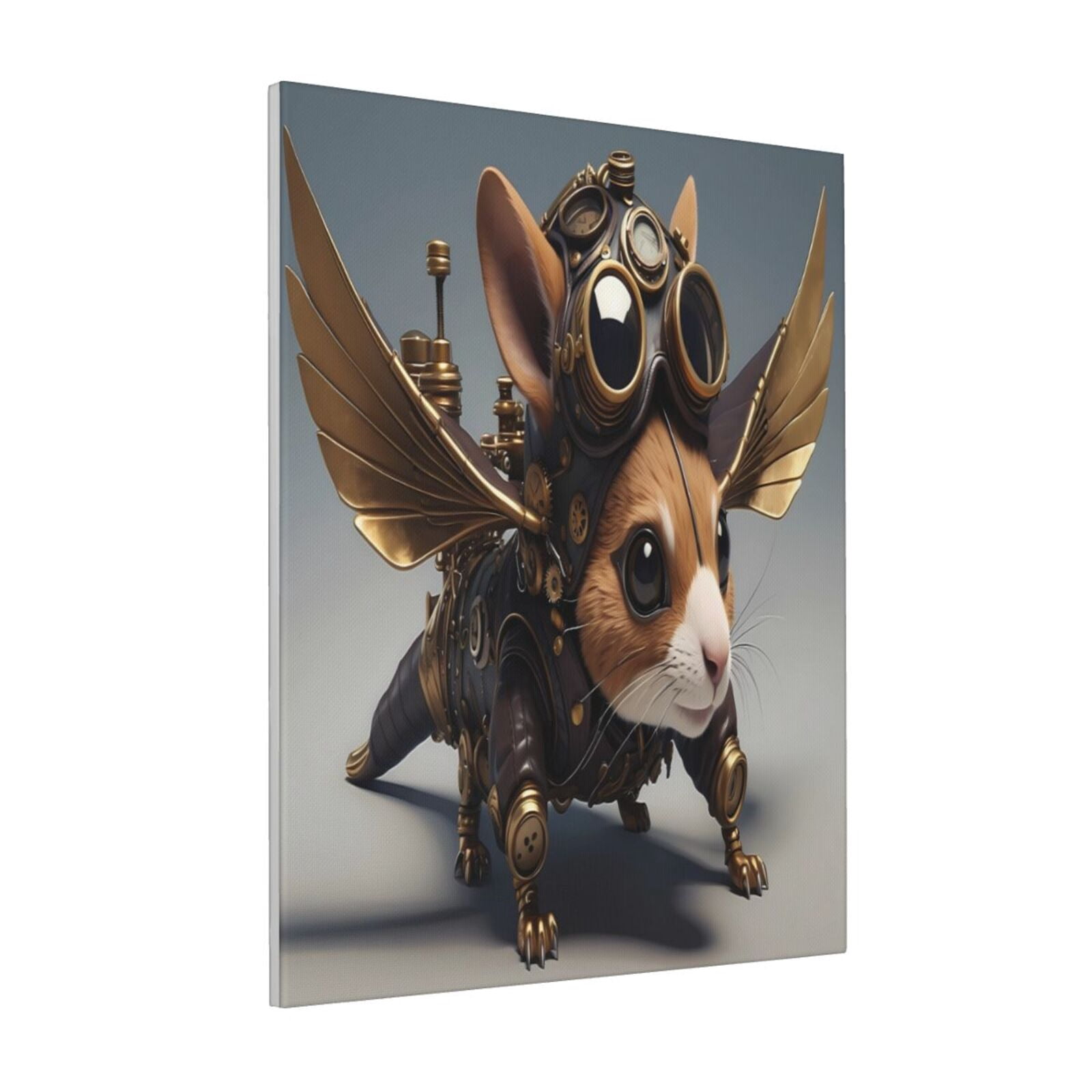 Zeuib Steampunk Squirrel Pilot Print Farmhouse Canvas Wall Art For ...