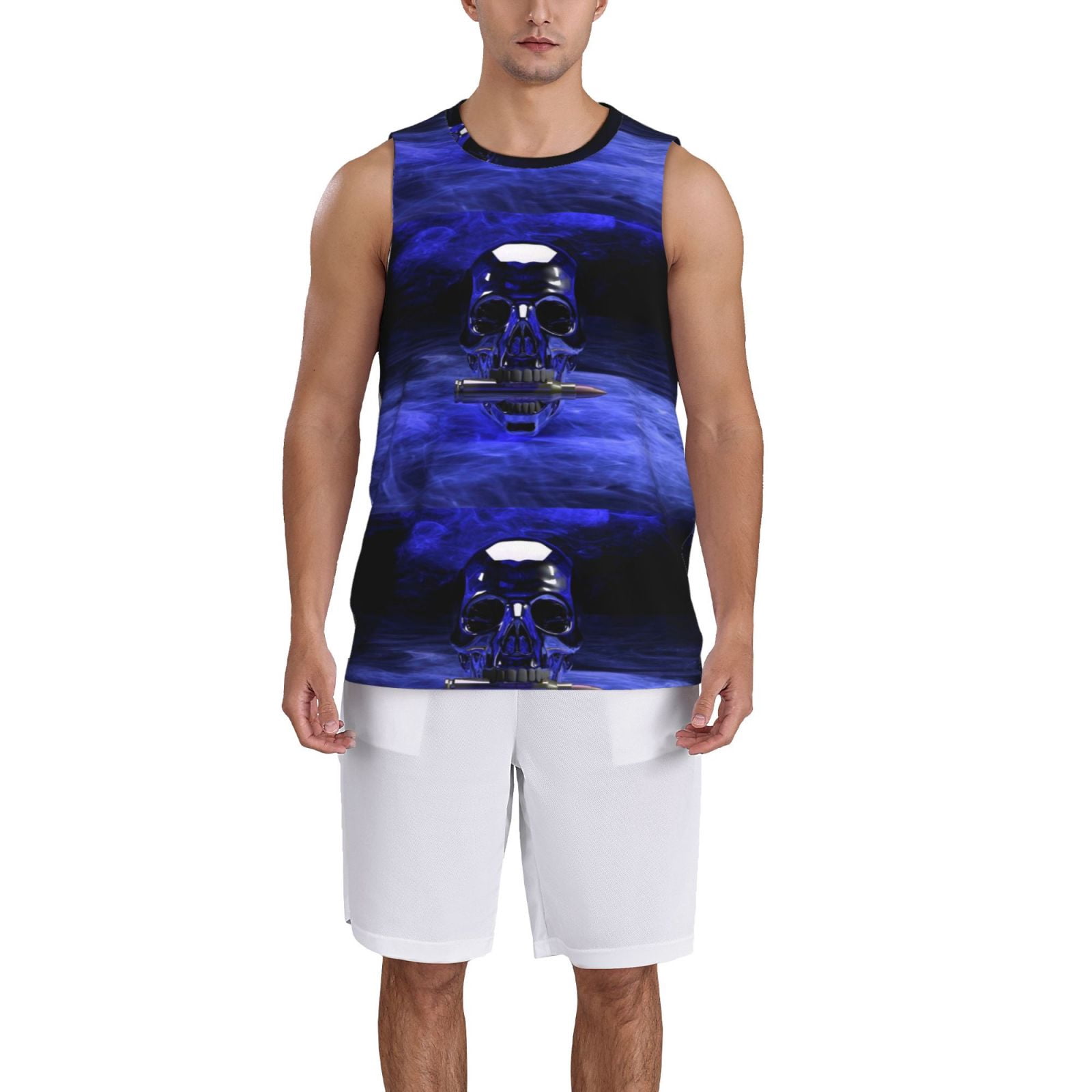 Zeuib Steel Skull Jersey Shirt for Men,Mesh Athletic Practice Sports ...