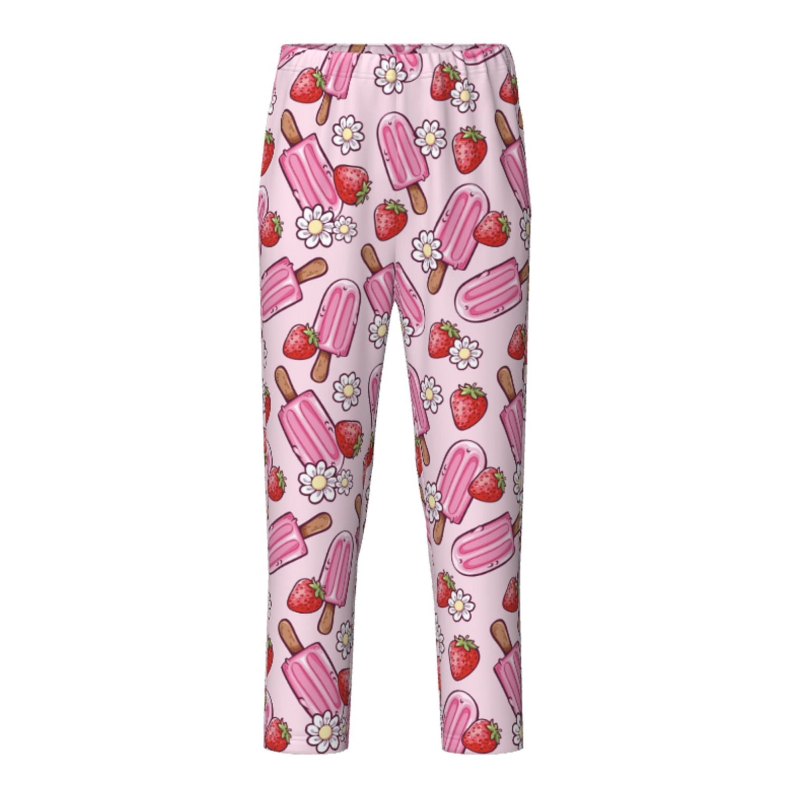 Zeuib Strawberry Popsicle Print Pajama Pants for Girls Boys,PJ Bottoms ...