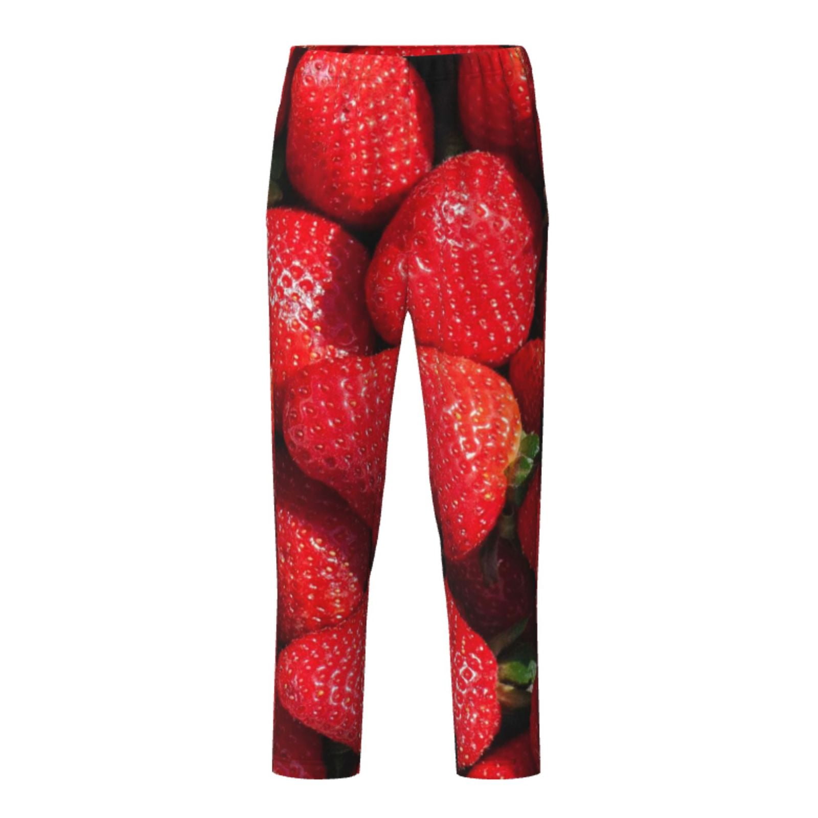 Zeuib Strawberry Red Print Pajama Pants for Girls Boys,PJ Bottoms for ...