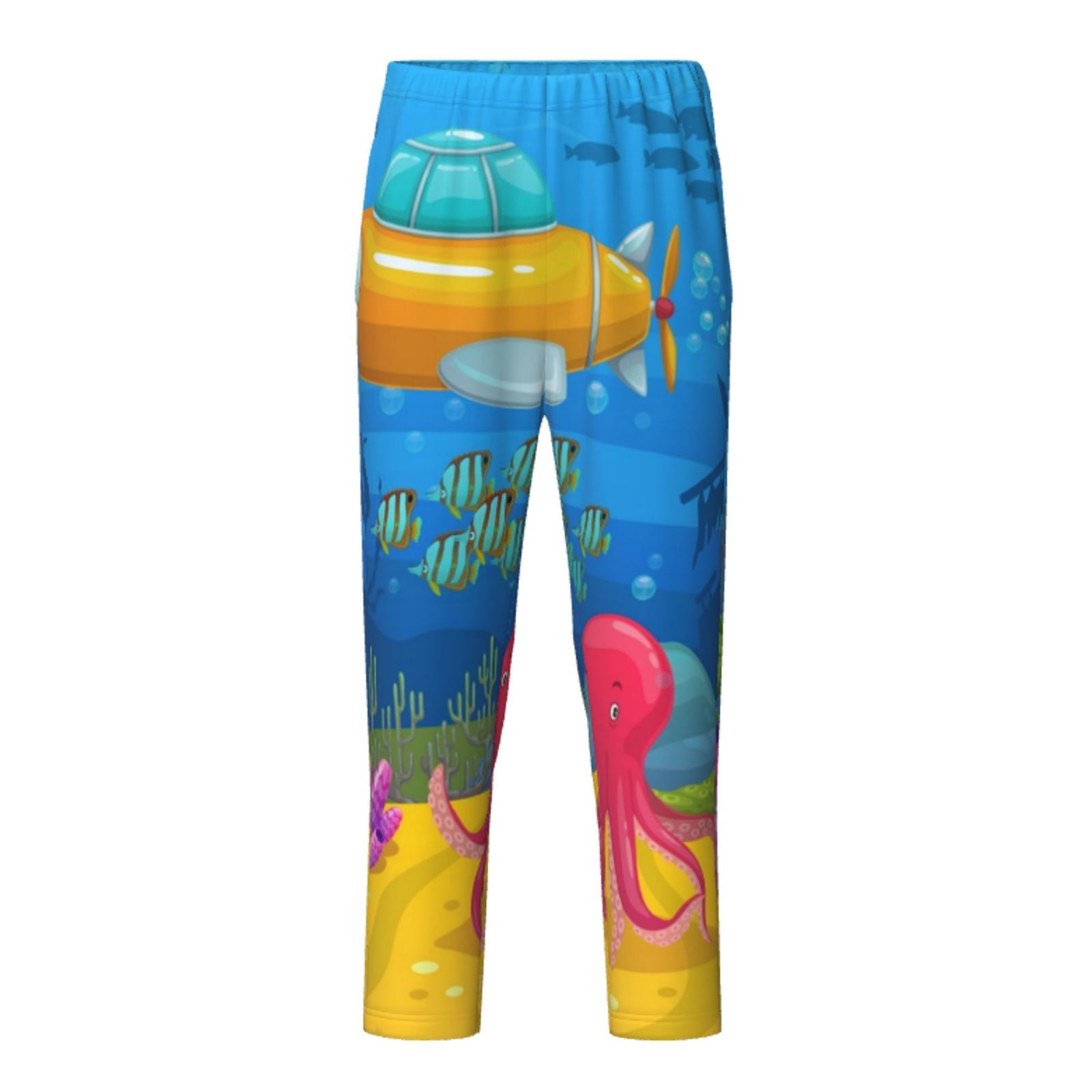 Zeuib Submarine And Landscape Print Pajama Pants for Girls Boys,PJ ...