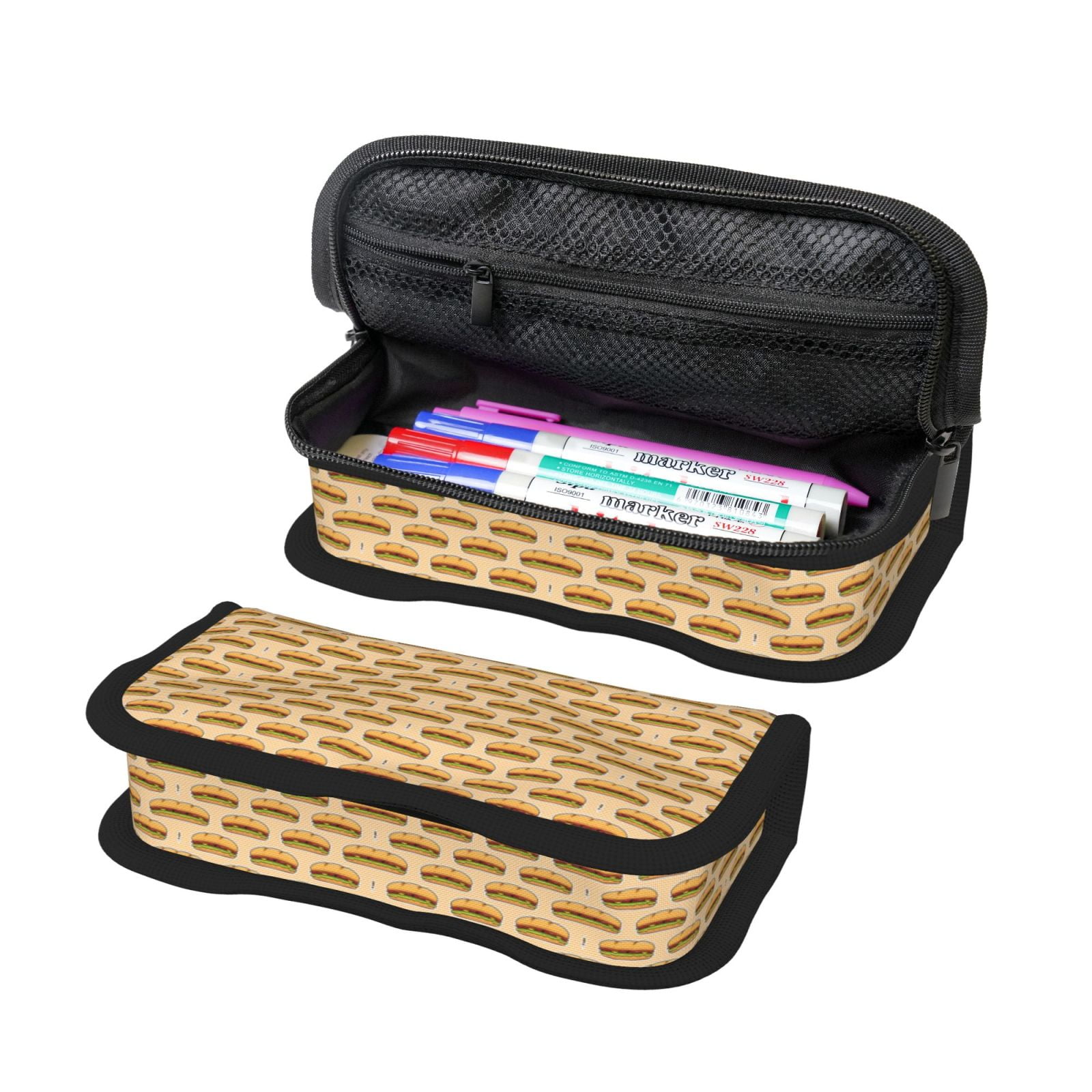 Zeuib Submarine Sub Sandwich Print Canvas Storage Case,Stationery Pen ...