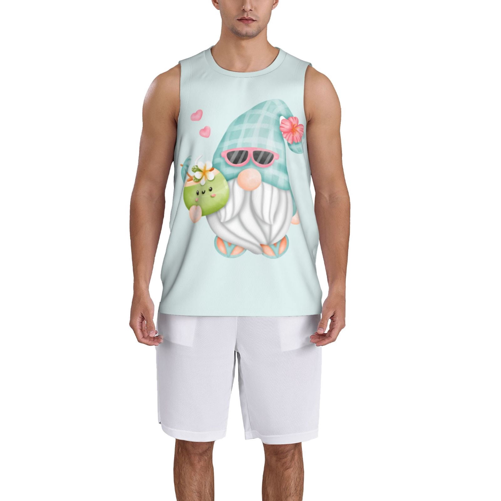 Zeuib Summer Gnome,Cute Gnome Jersey Shirt for Men,Mesh Athletic ...