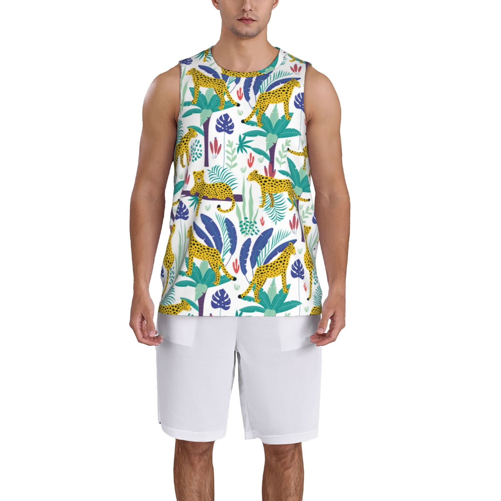 Zeuib Summer Leopard Jersey Shirt for Men,Mesh Athletic Practice Sports ...