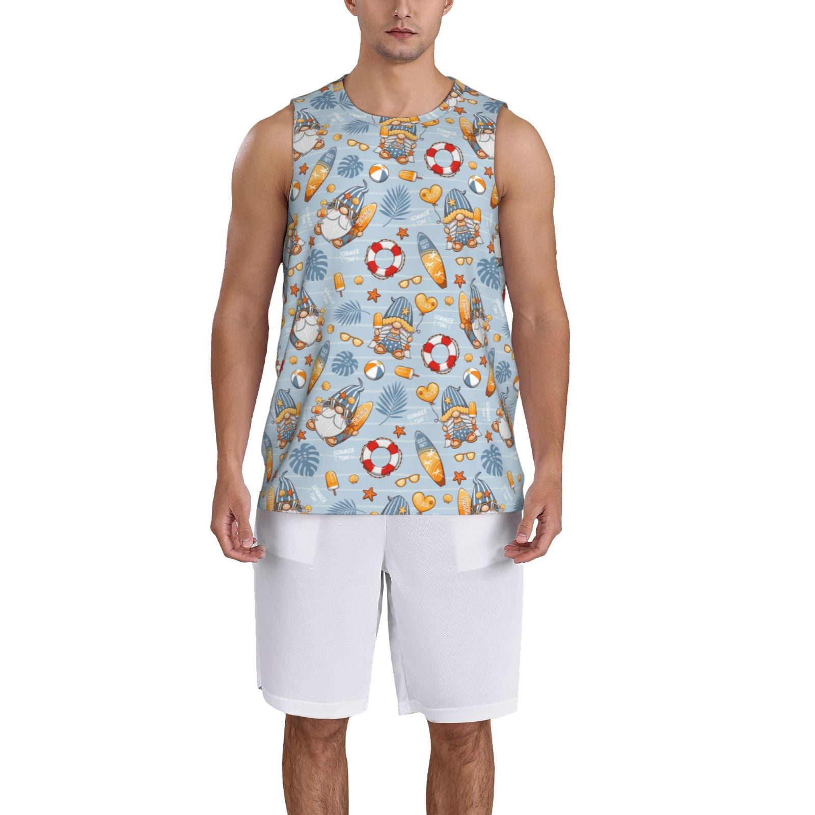 Zeuib Summer Time With Gnome Jersey Shirt for Men,Mesh Athletic ...