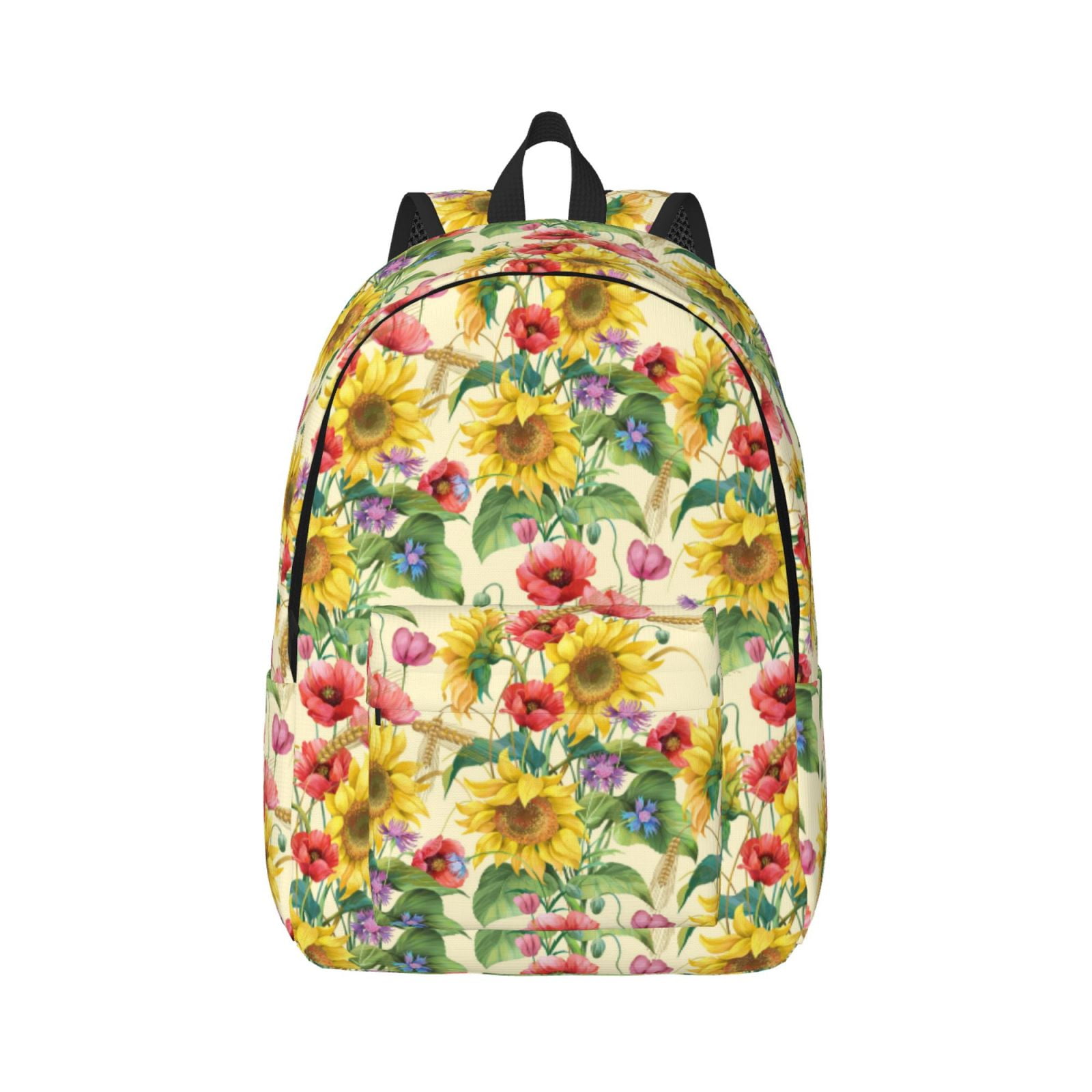 Zeuib Sunflower Cornflower Poppy Stylish and Durable Canvas Backpack ...