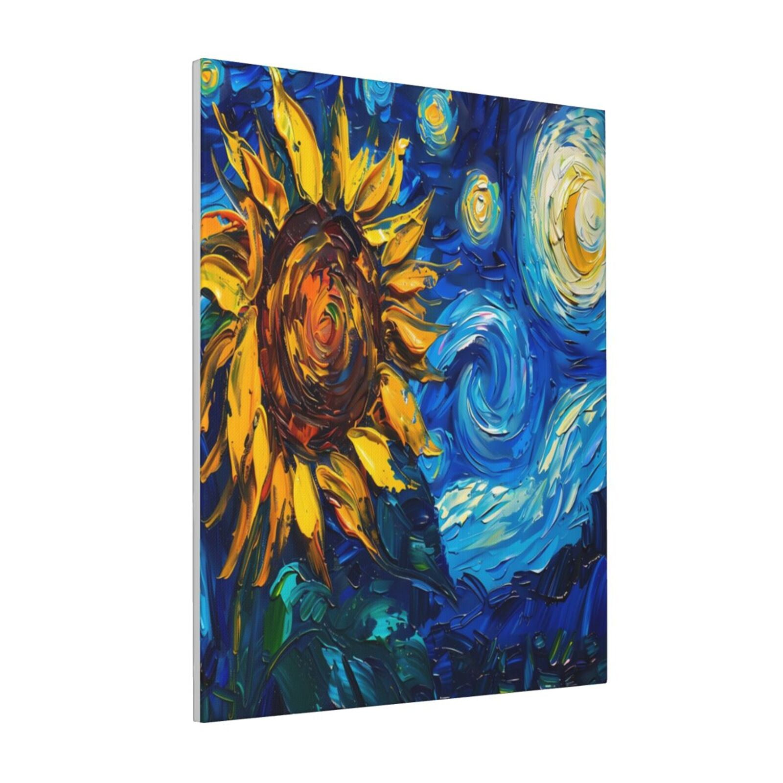 Zeuib Sunflower Starry Night Vibes Print Farmhouse Canvas Wall Art For Bedroom,Wall Decorations ...