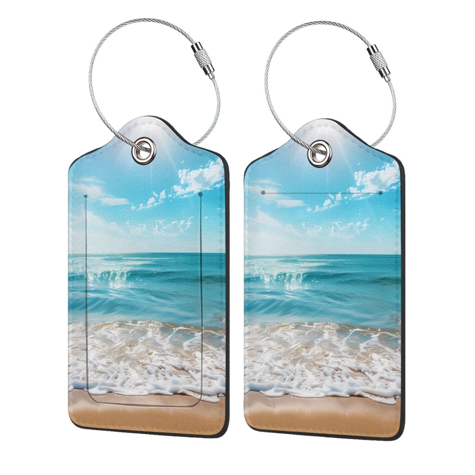 Zeuib Sunny Ocean Waves Print Luggage Tags for Suitcases ,Leather ...