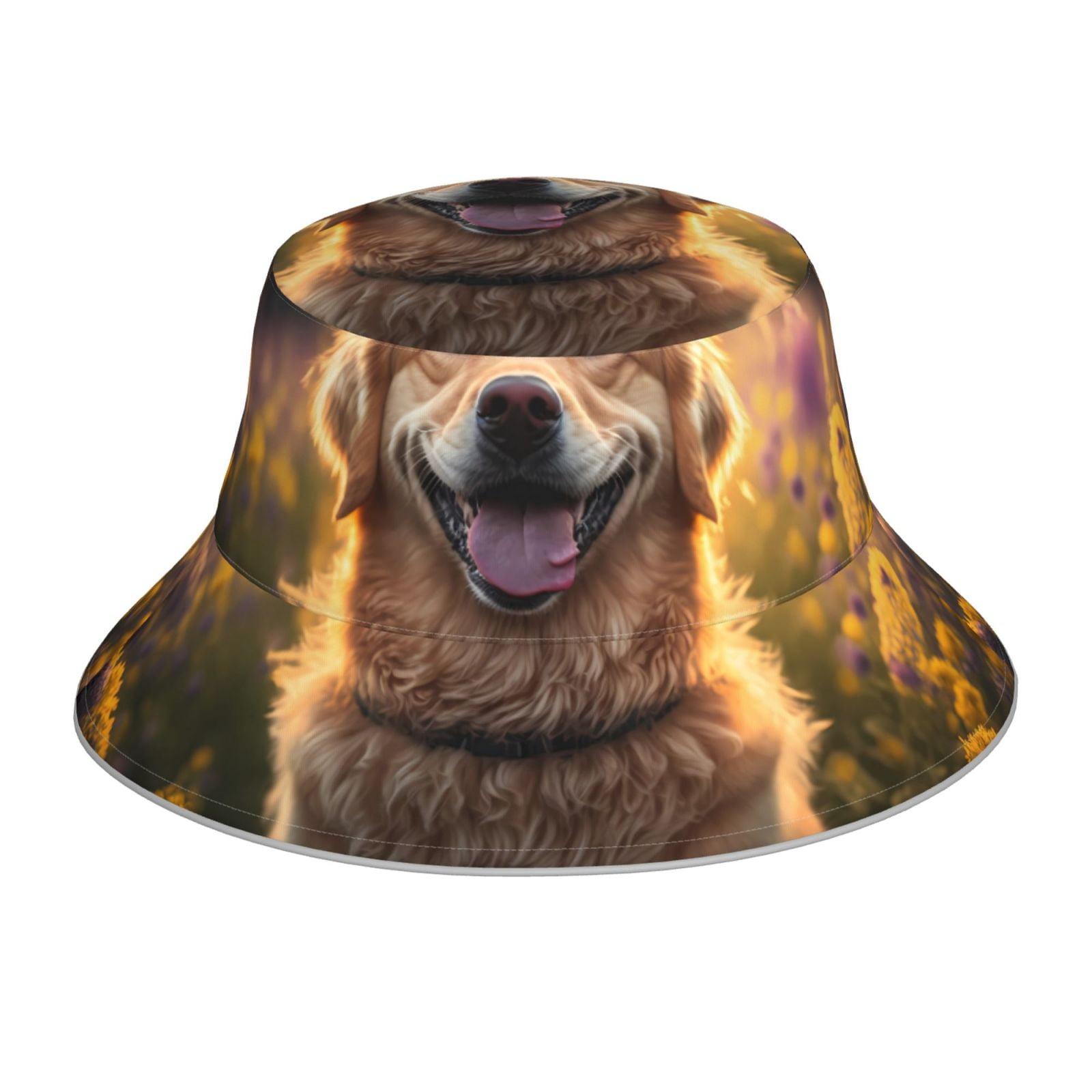 Zeuib Sunset Daisy Dog Reflective Bucket Hat, UV Protection, Wide Brim ...