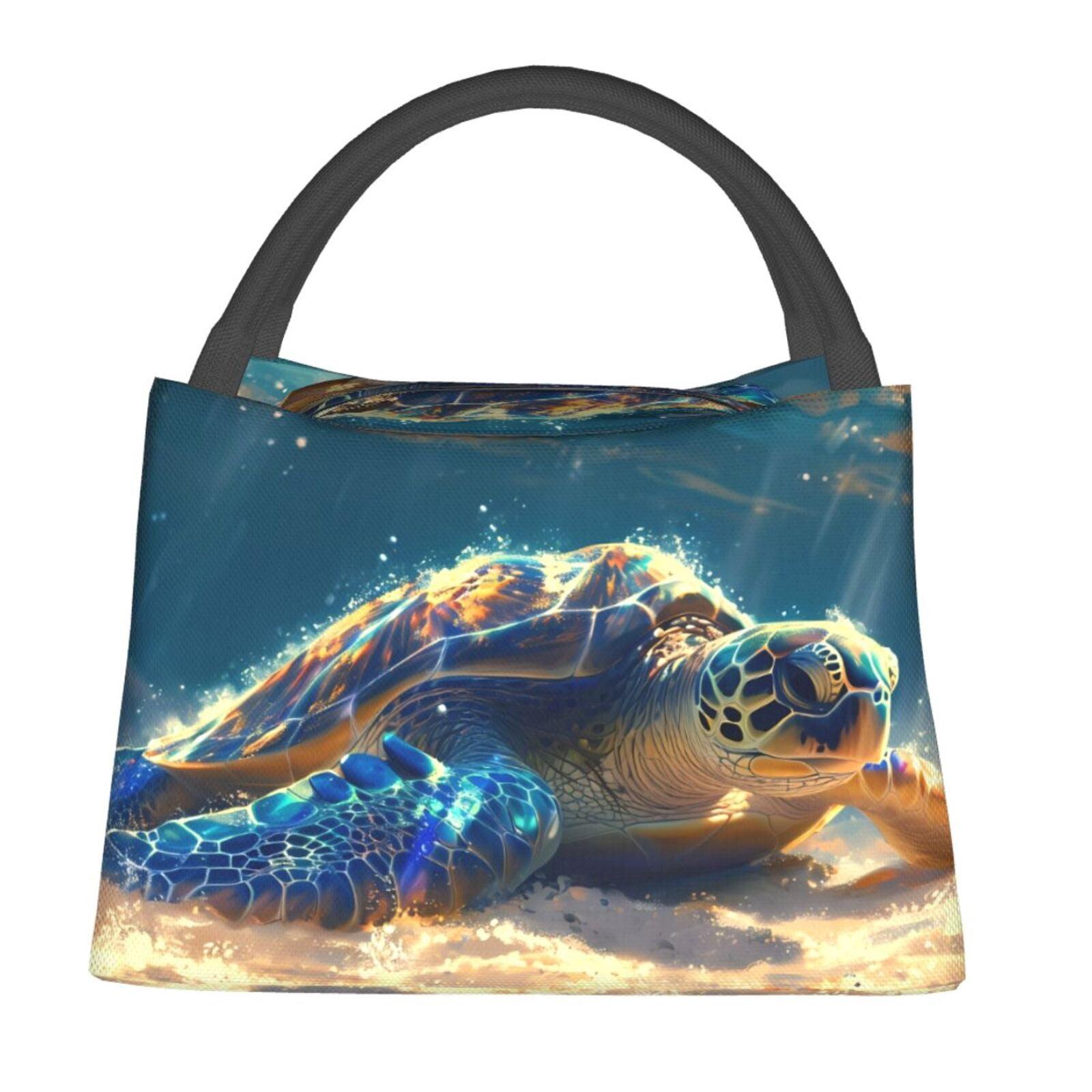 Zeuib Sunshine Underwater Sand Turtle Lunch Bag,Collapsible Cooler Bag ...