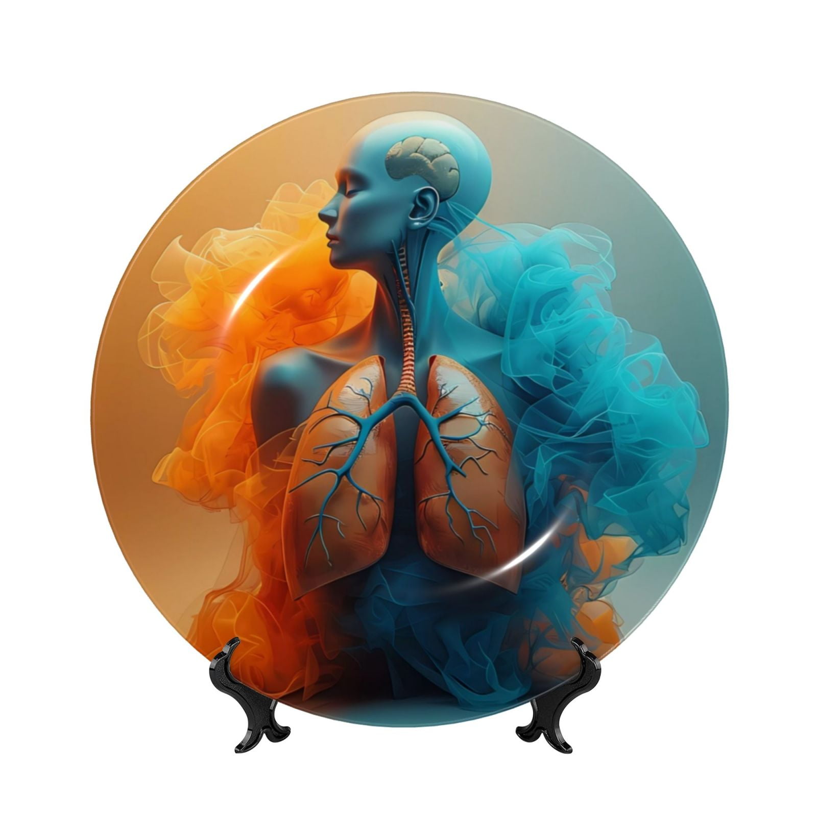 Zeuib Surreal Body Art Print Decorative Plate for Display, Bone China ...