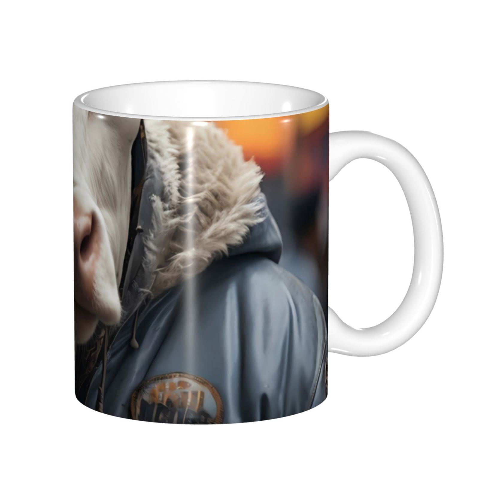 Zeuib Surrealist Cow Ceramic Coffee Mug with Large Handle，Modern ...