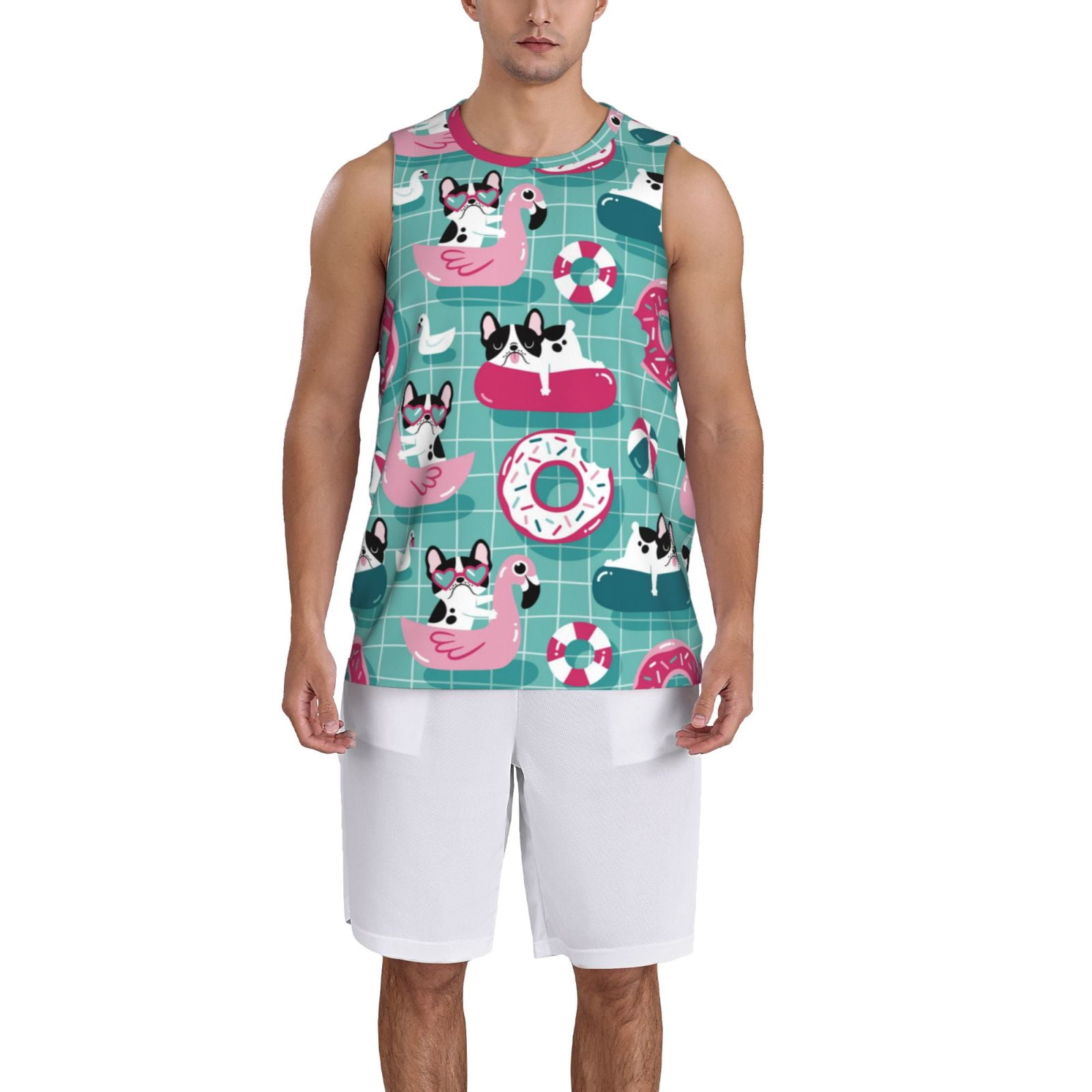 Zeuib Swimming Bulldog Jersey Shirt for Men,Mesh Athletic Practice ...