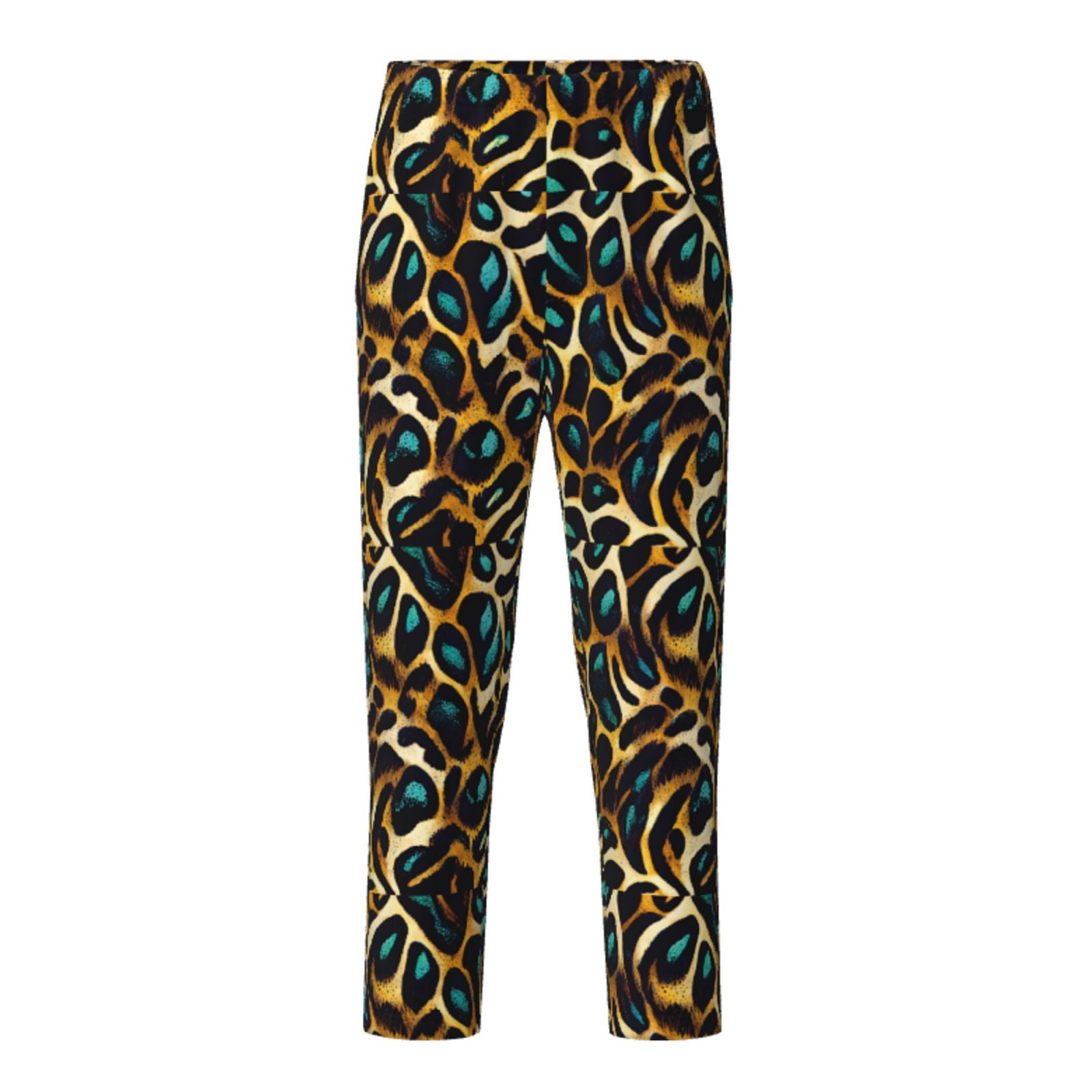 Zeuib Teal Leopard Print Pajama Pants for Girls Boys,PJ Bottoms for ...