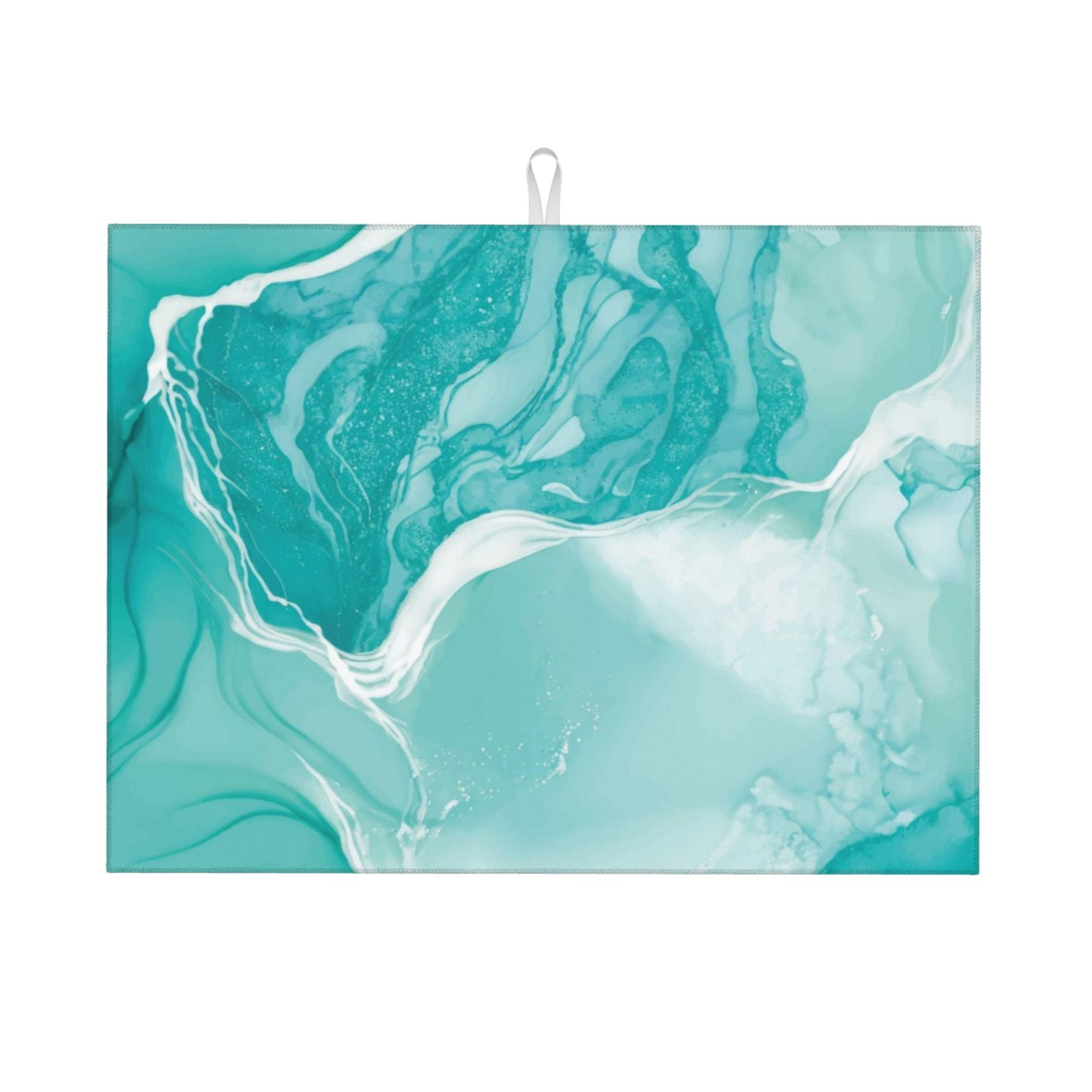 Zeuib Teal Turquoise 1 Dish Drainer Kitchen Counter, Kitchen Drying Mat ...
