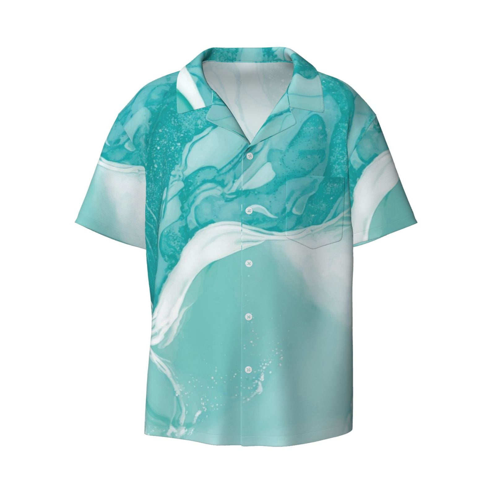 Zeuib Teal Turquoise 1 Men's Short Sleeve Button-Down Shirt: Classic ...