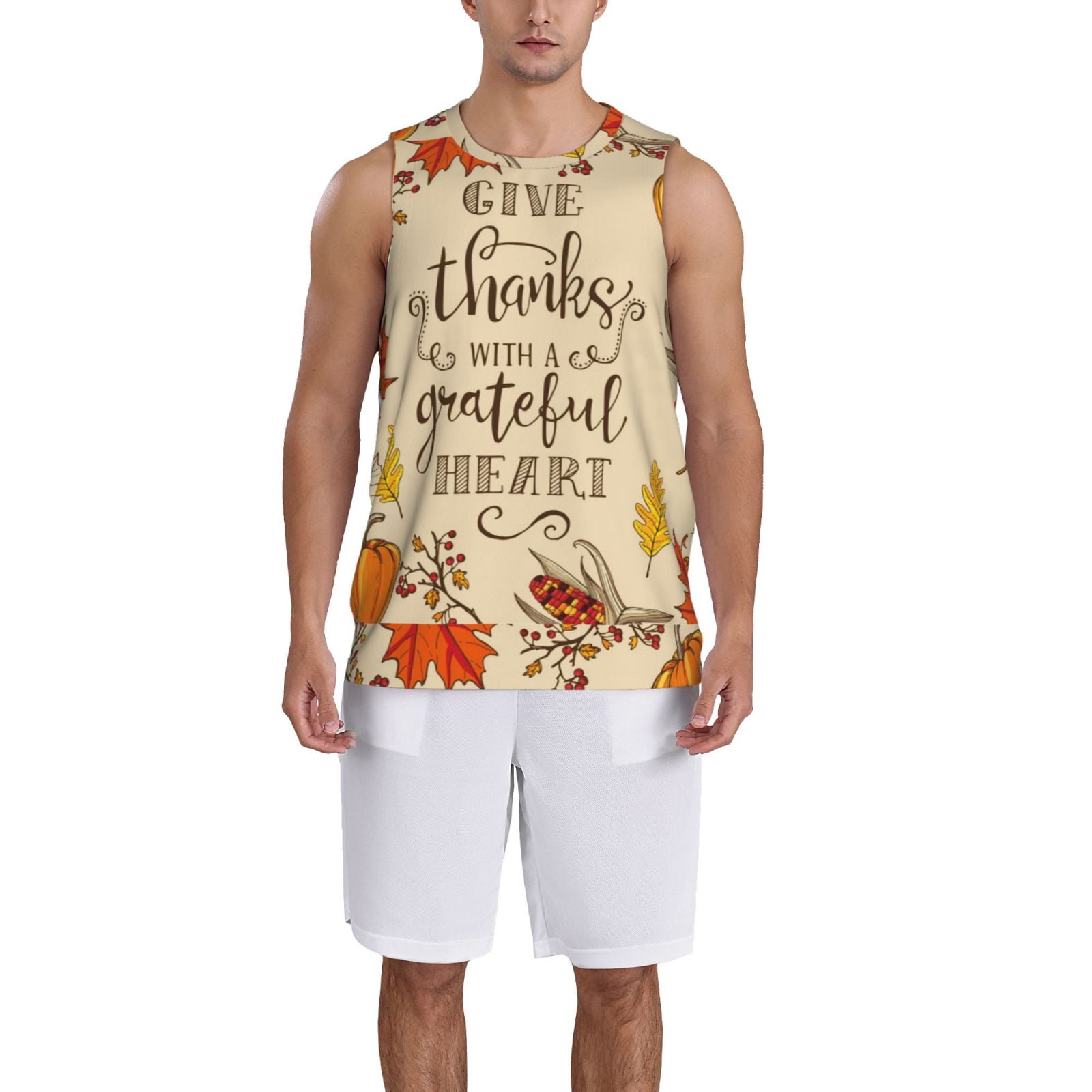 Zeuib Thanksgiving With A Grateful Heart Jersey Shirt for Men,Mesh ...